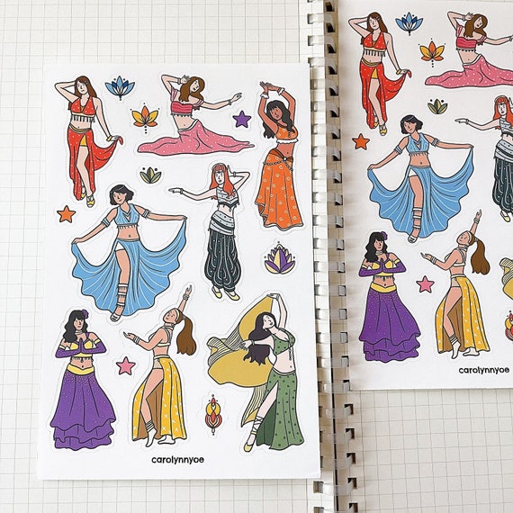 BELLY DANCER Sticker Sheet // Aesthetic Cute Fashionable Egypt - Etsy ...