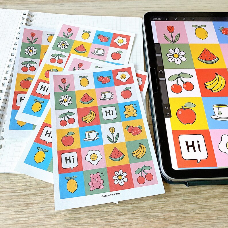FOOD & FLOWER 24 Mini Square Sticker Sheet // Aesthetic Cute - Etsy UK