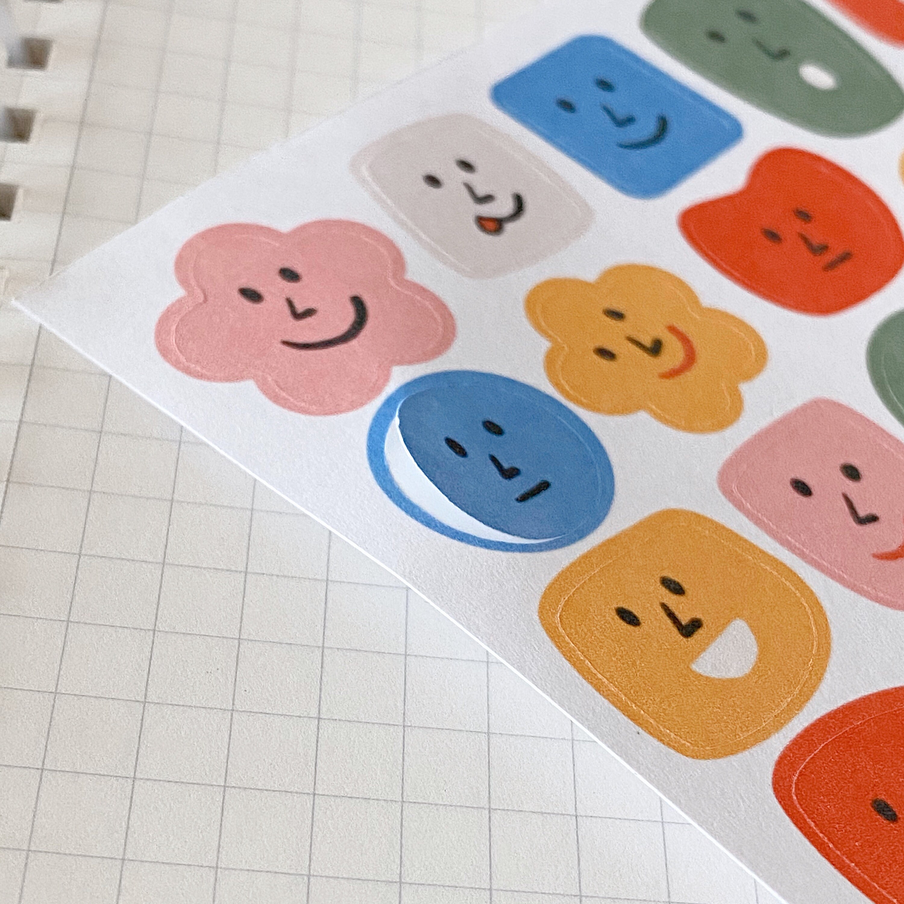 36 CUTE FACES sticker sheet 8 colour options // aesthetic | Etsy