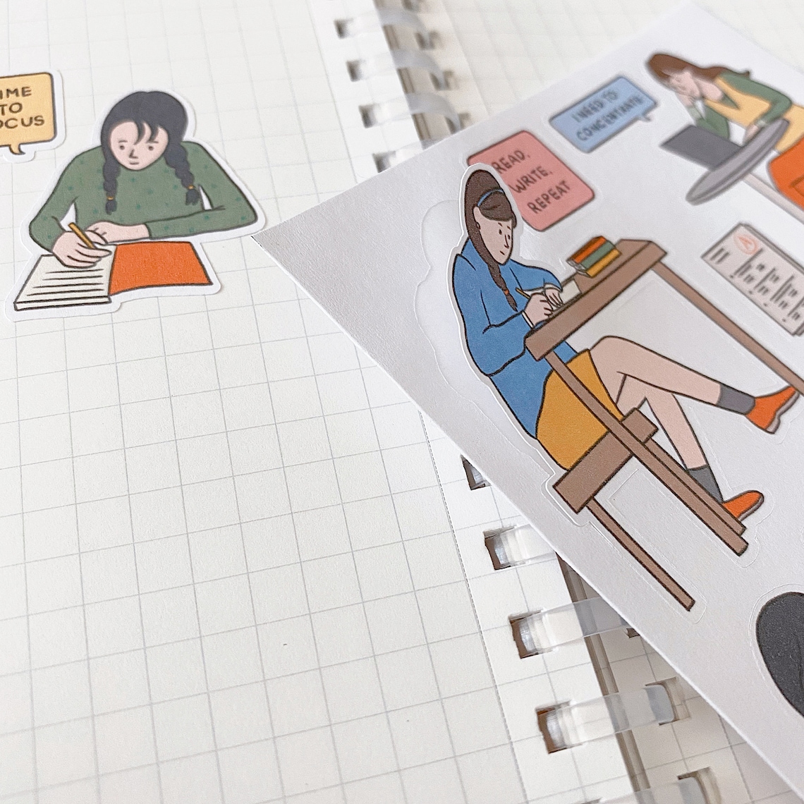 STUDY Sticker Sheet // Aesthetic Cute Studying Smart Homework - Etsy
