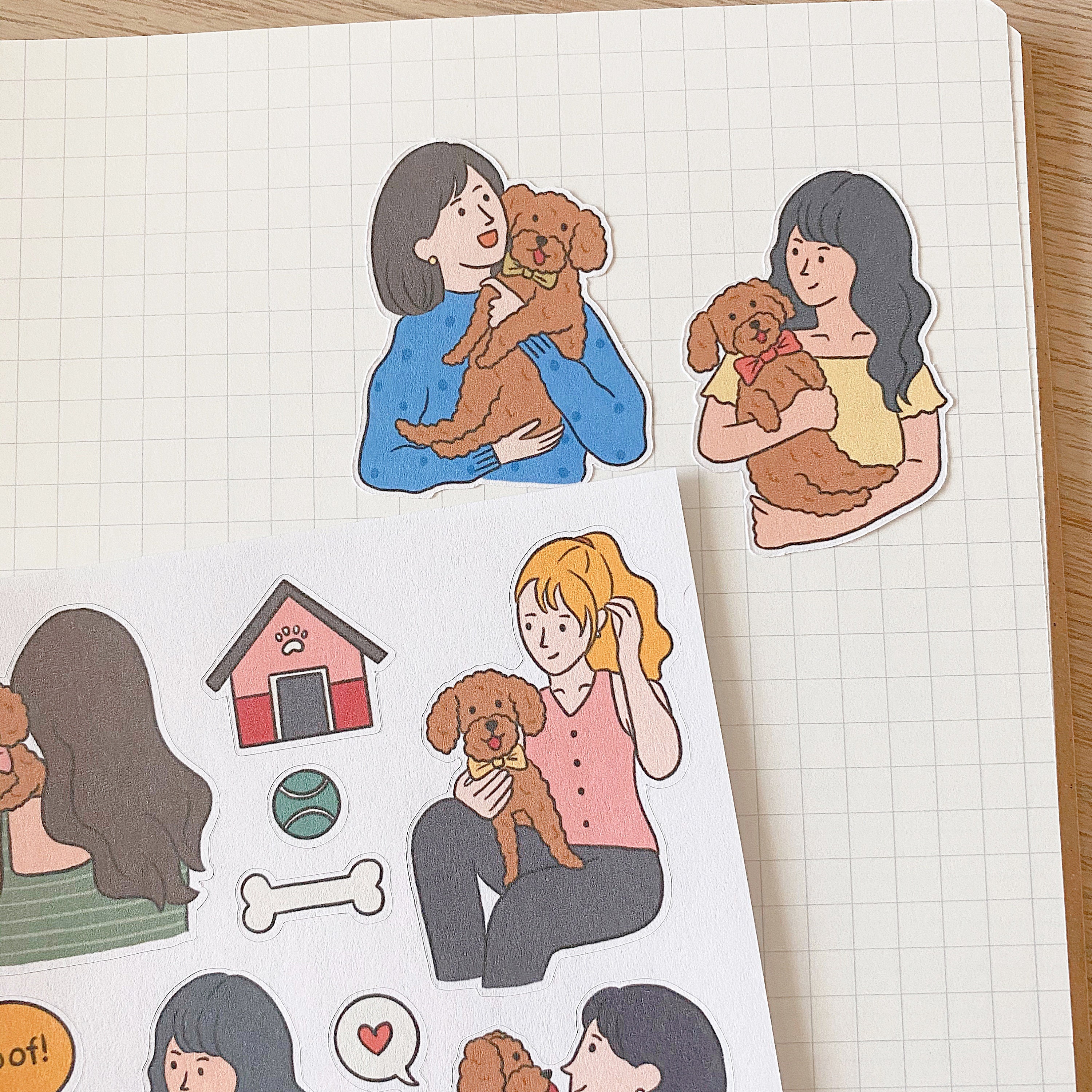 GIRL & TOY POODLE Sticker Sheet // Aesthetic Cute Mini Poodle - Etsy ...