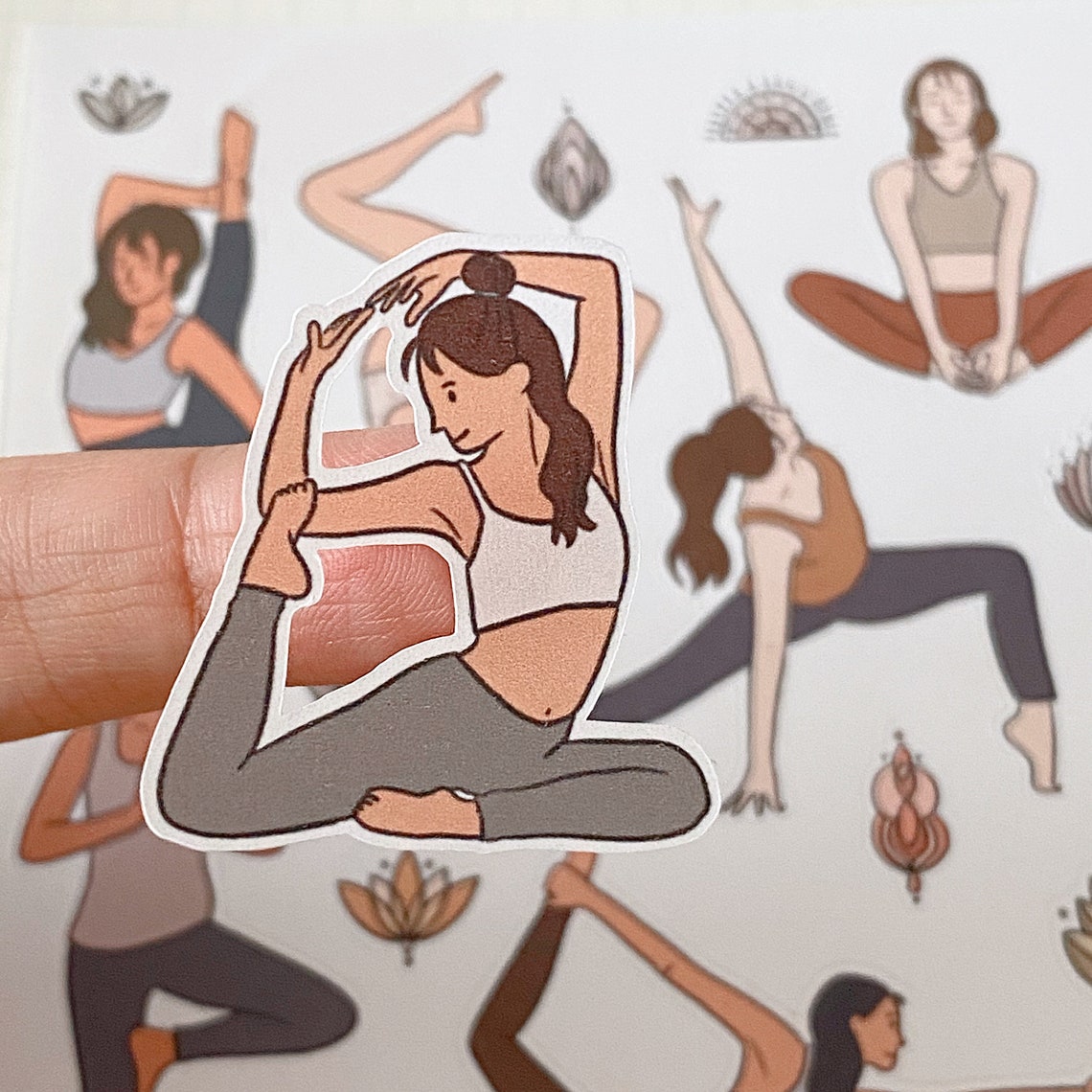 YOGA POSE Sticker Sheet // Aesthetic Cute Good Vibe Exercise Zen ...