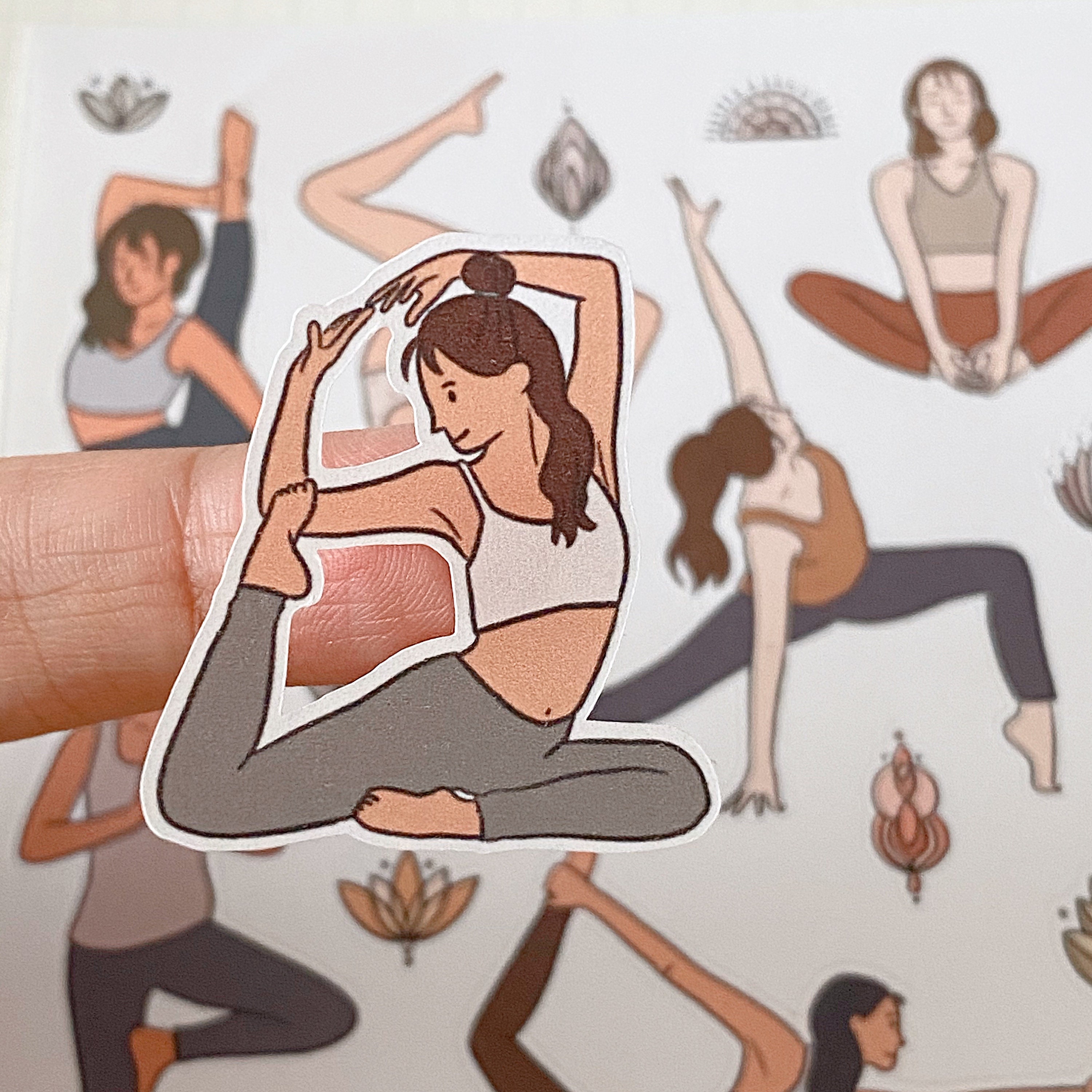 YOGA POSE Sticker Sheet // Aesthetic Cute Good Vibe Exercise Zen ...