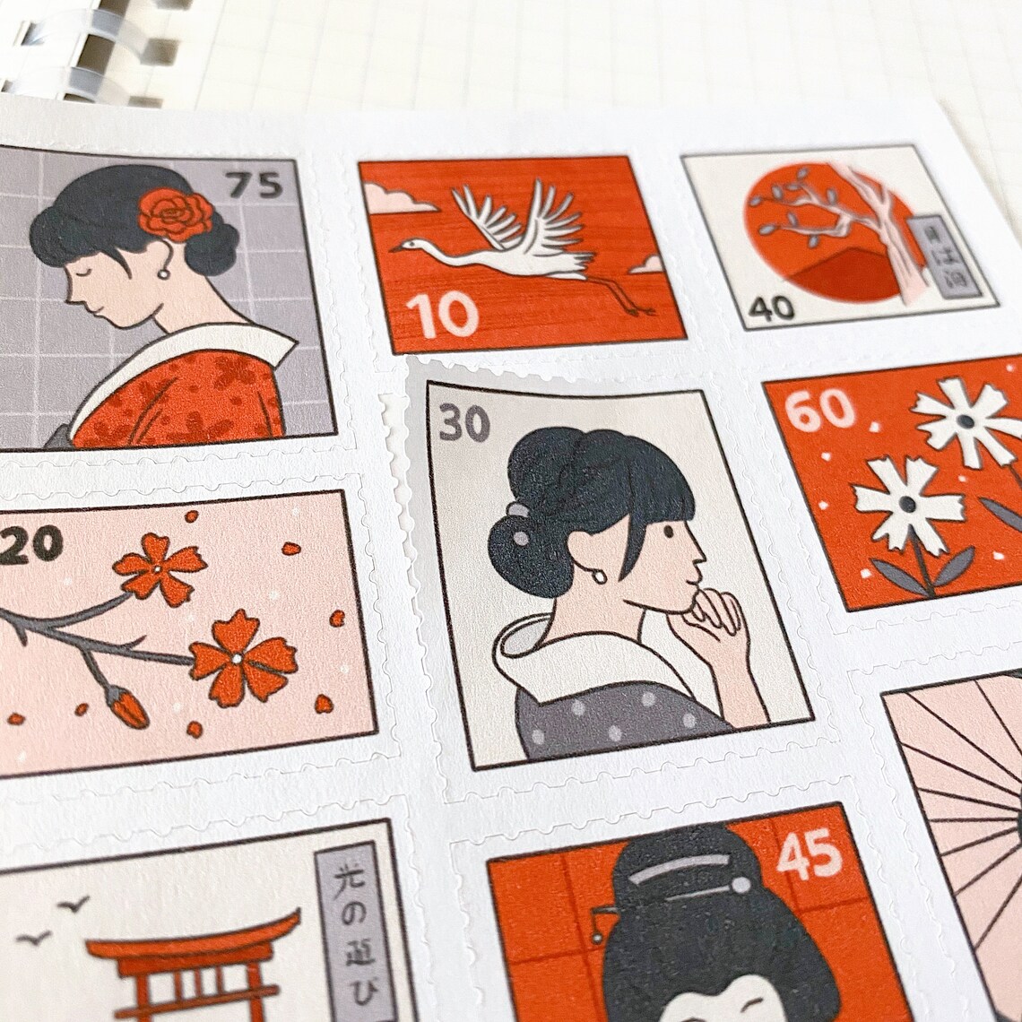 JAPAN STAMPS Sticker Sheet // Aesthetic Cute Travel - Etsy Singapore