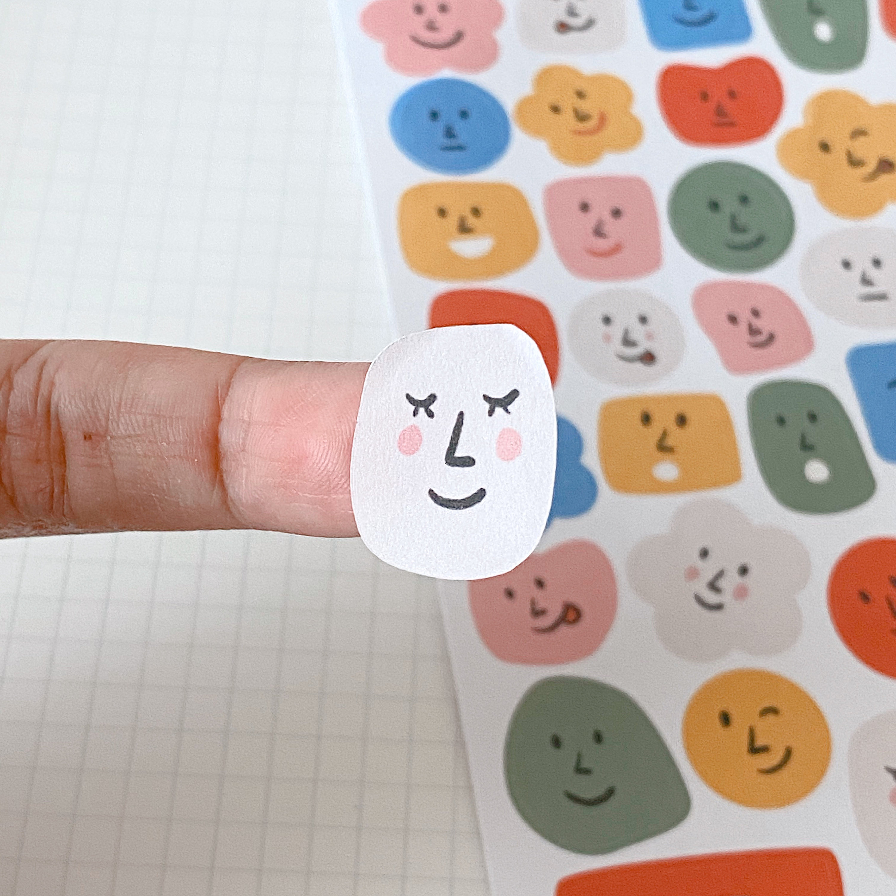 36 CUTE FACES Sticker Sheet 8 Colour Options // Aesthetic - Etsy UK