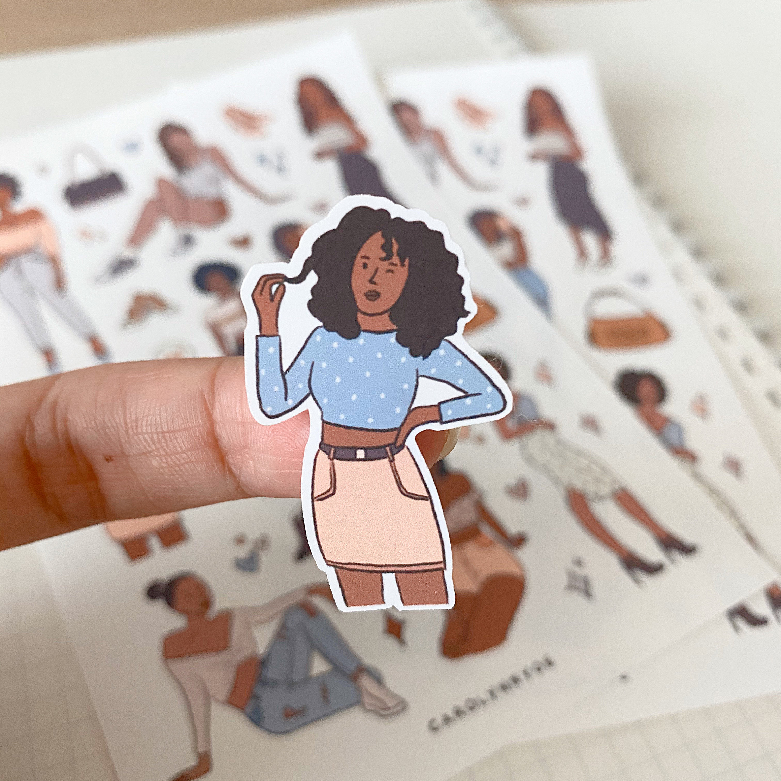 GLAM BLACK GIRL Sticker Sheet // Aesthetic Cute Chic Afro - Etsy