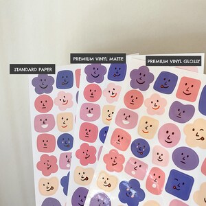 36 CUTE FACES Sticker Sheet (8 Colour Options) // Aesthetic Cute Fun ...