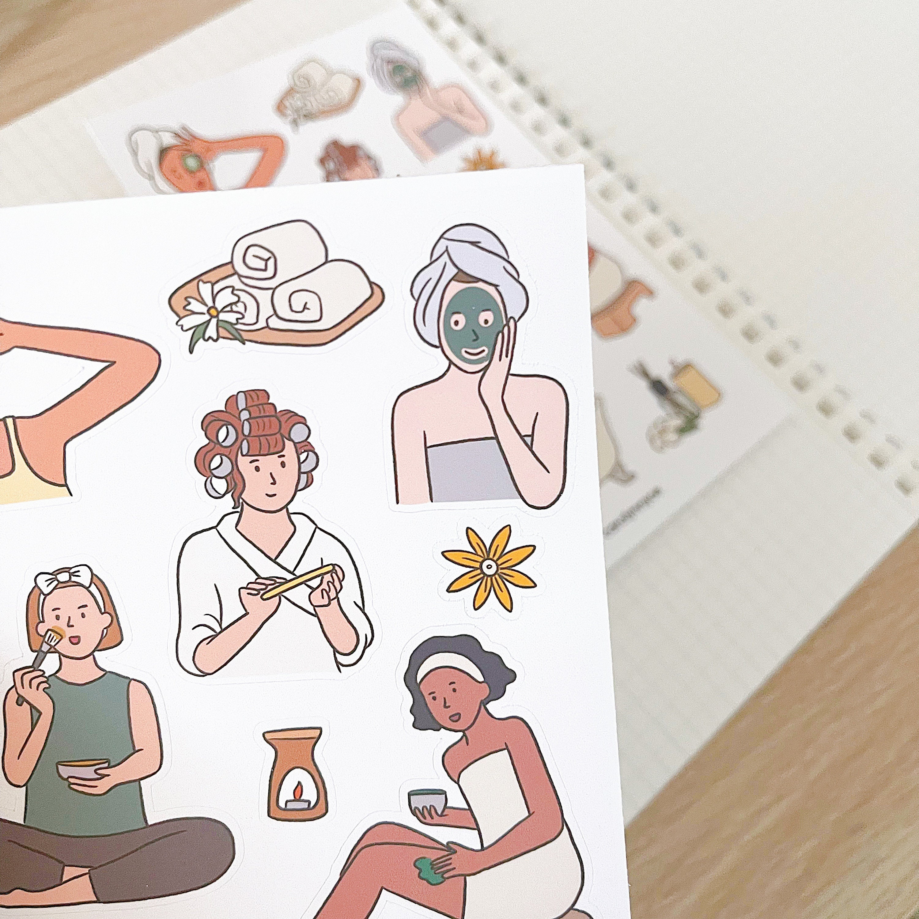 SPA DAY Sticker Sheet // Aesthetic Self Love Self-care Me Time Relax ...
