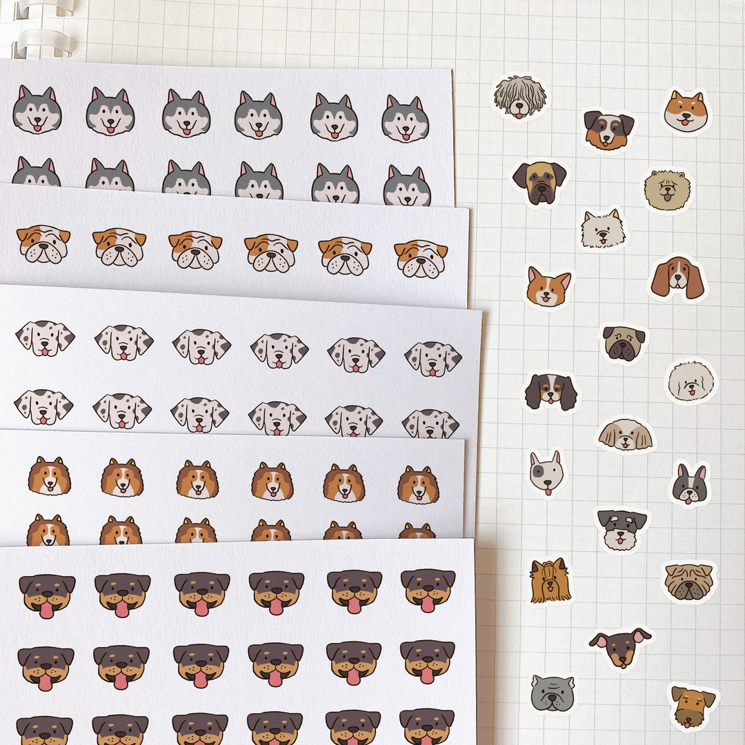 DOGS Mini Sticker Sheet (75 Breed Options) // Cute Pedigree Puppy Dog ...