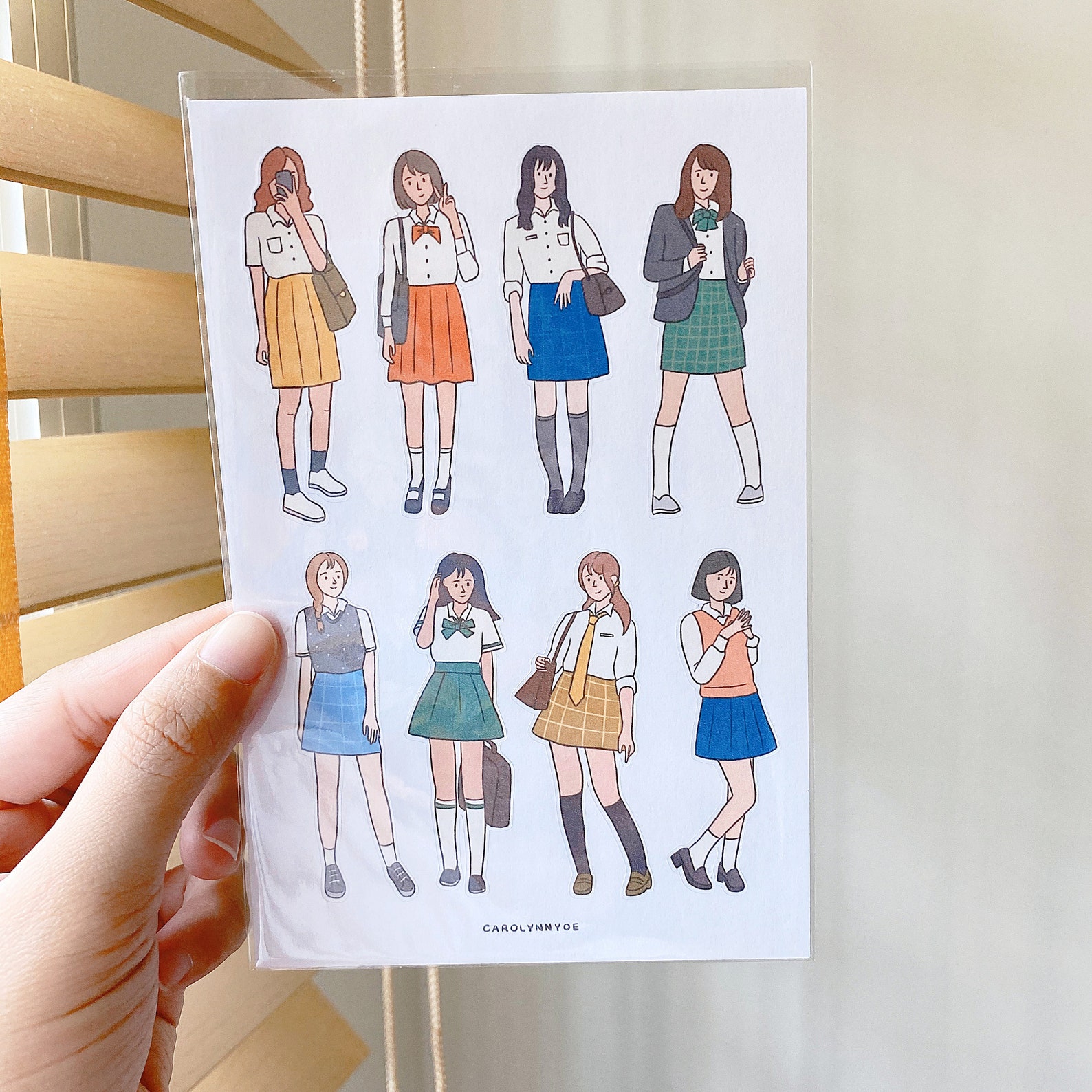 SCHOOLGIRL Sticker Sheet // Aesthetic Cute Japanese - Etsy