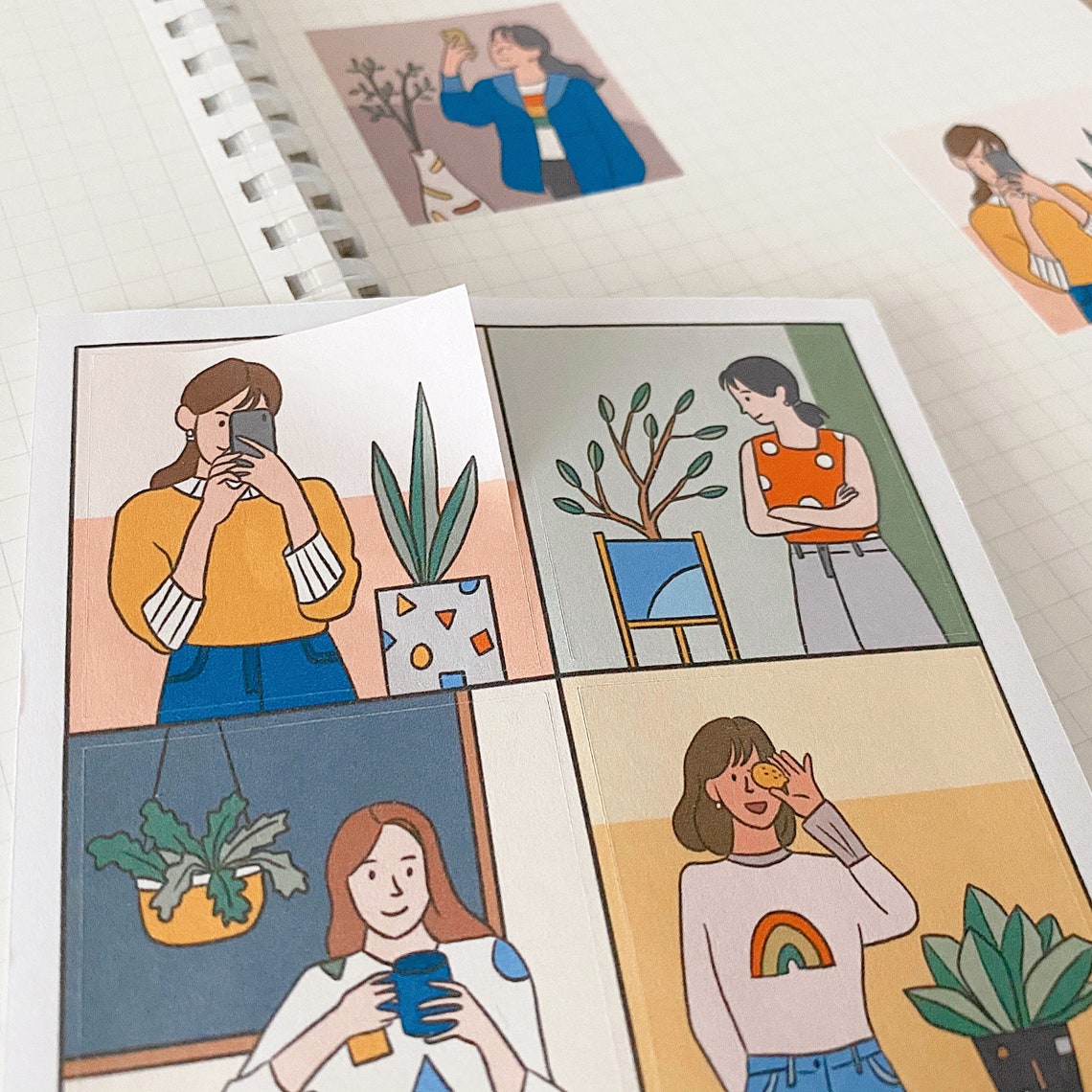 POP PLANT Square Sticker Sheet // Aesthetic Cute Fashionable - Etsy ...