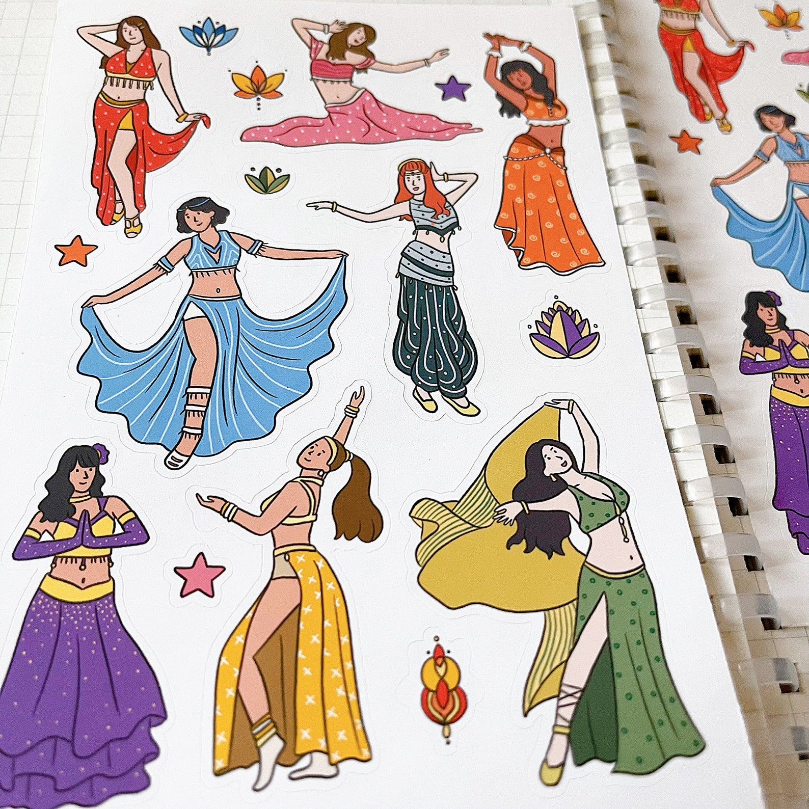 BELLY DANCER Sticker Sheet // Aesthetic Cute Fashionable Egypt - Etsy ...