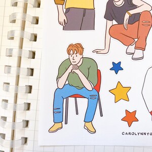 K-POP BOYS Sticker Sheet // Aesthetic Cute Korean Japanese - Etsy