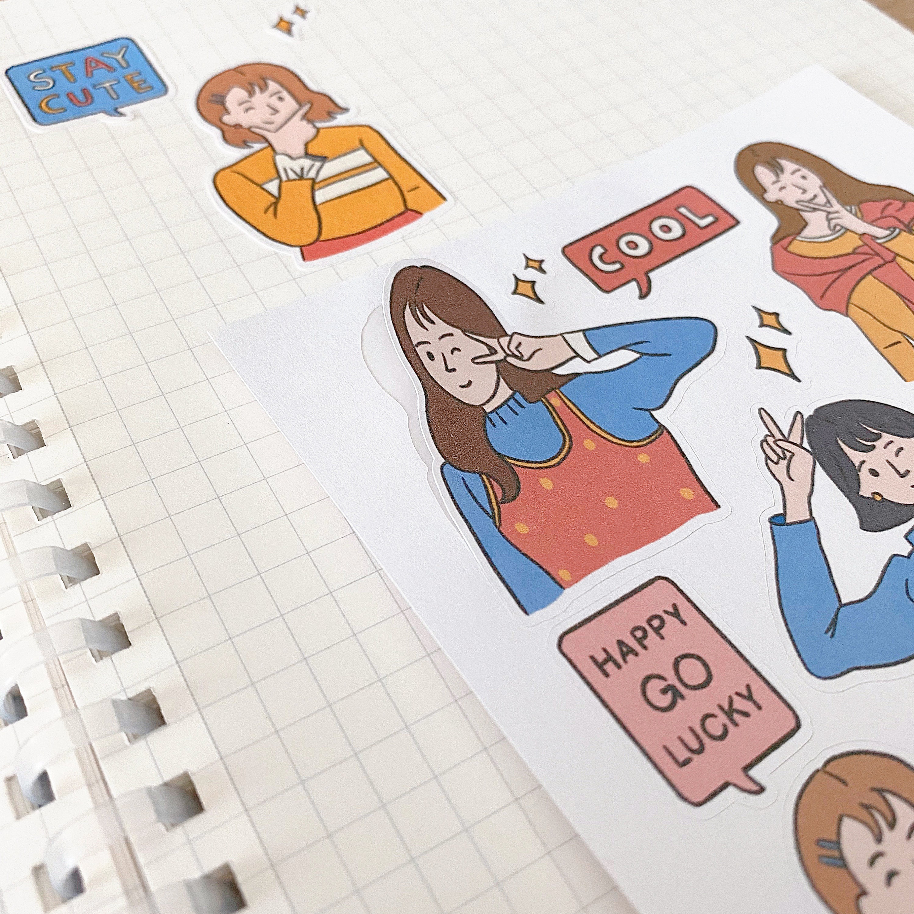 CUTE GIRL Sticker Sheet // Aesthetic Cool and Fun Fashionable Girls ...