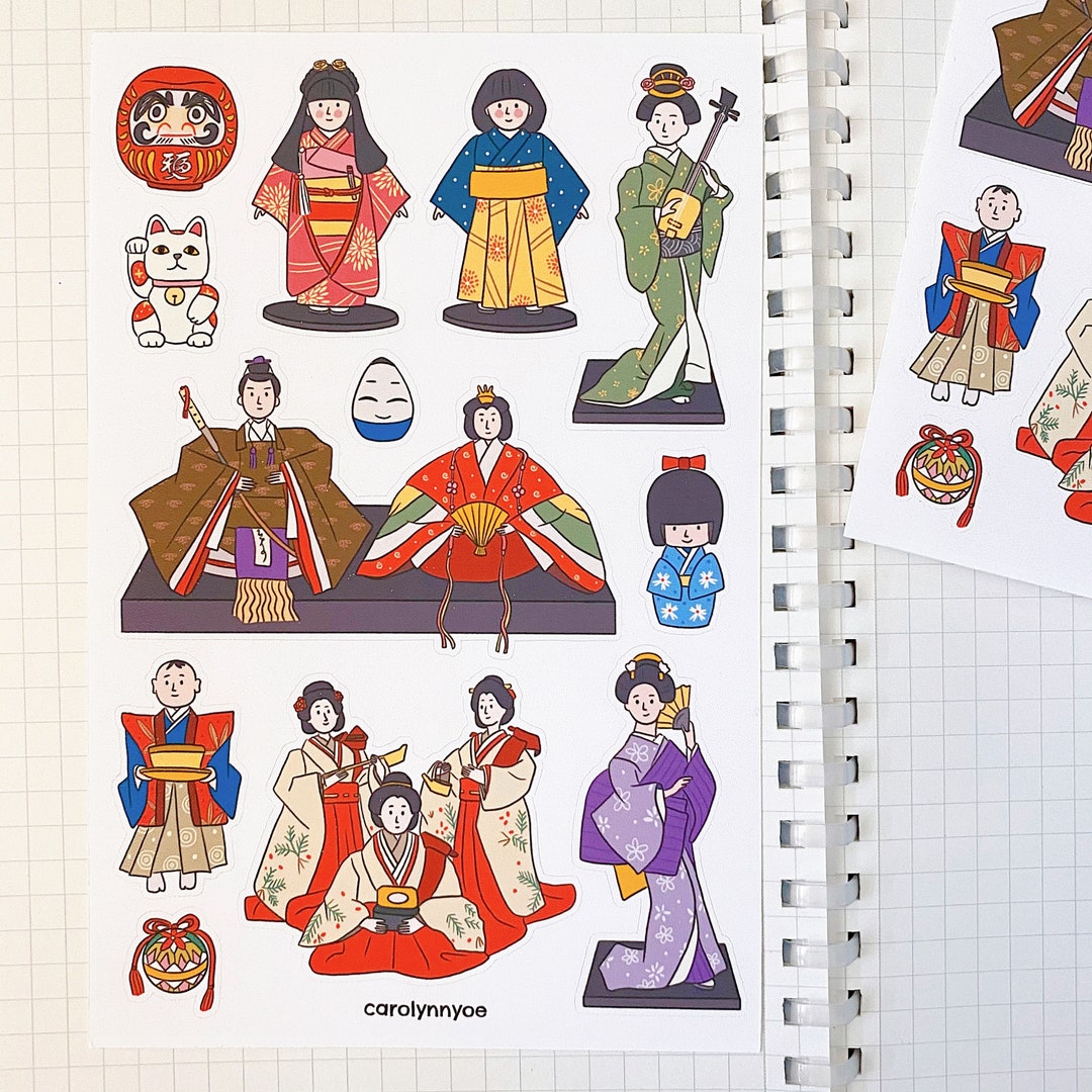 HINAMATSURI Japanese Dolls Festival Sticker Sheet // Aesthetic Cute ...