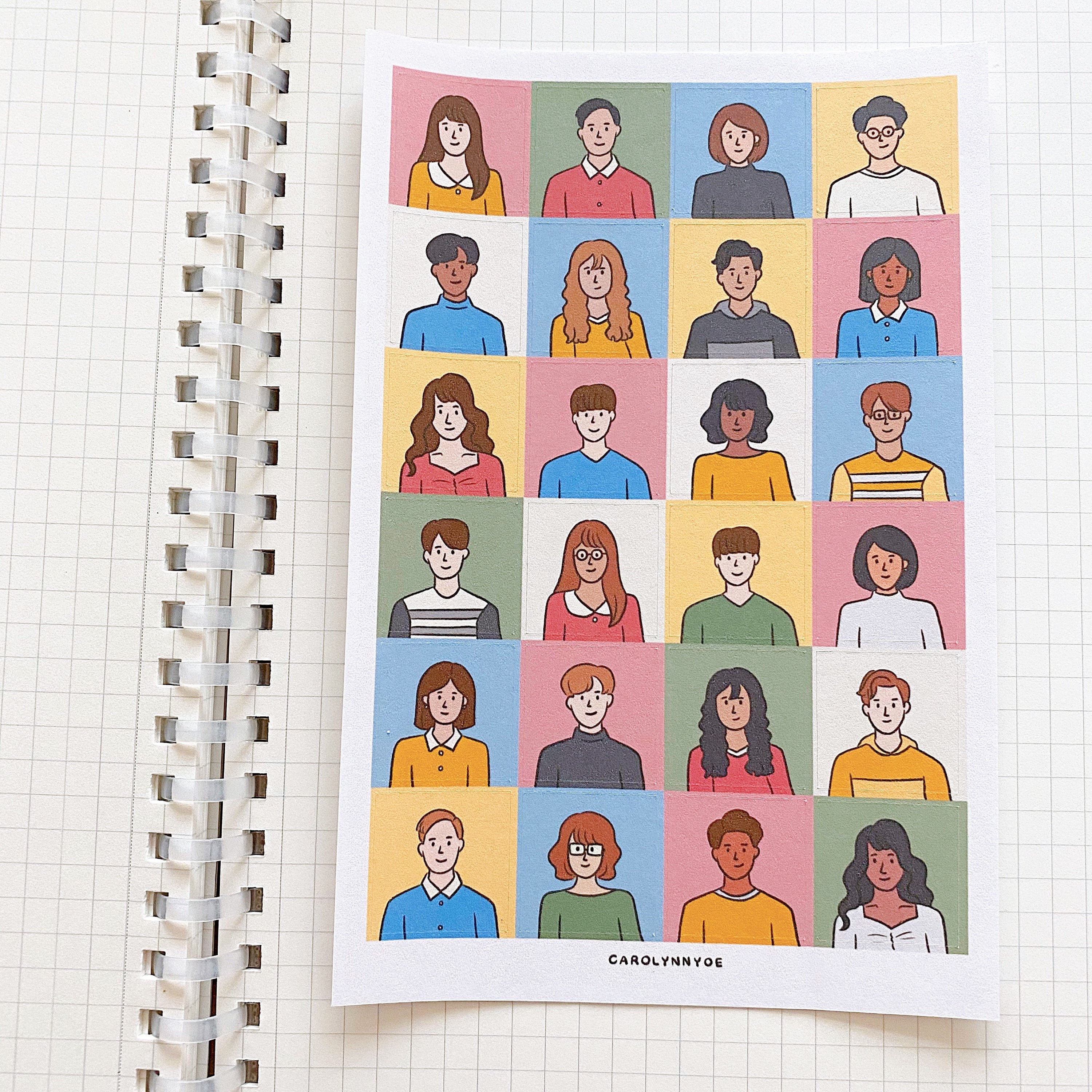 BOY & GIRL 24 Mini Square Sticker Sheet // Aesthetic Cute - Etsy Singapore
