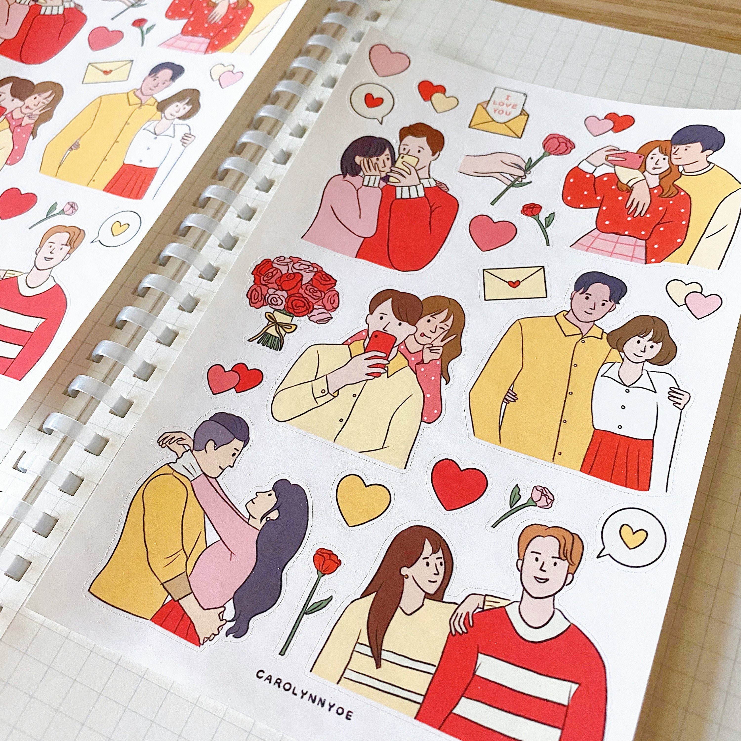 COUPLE LOVE Sticker Sheet // Aesthetic Valentine's Day Boy - Etsy Singapore