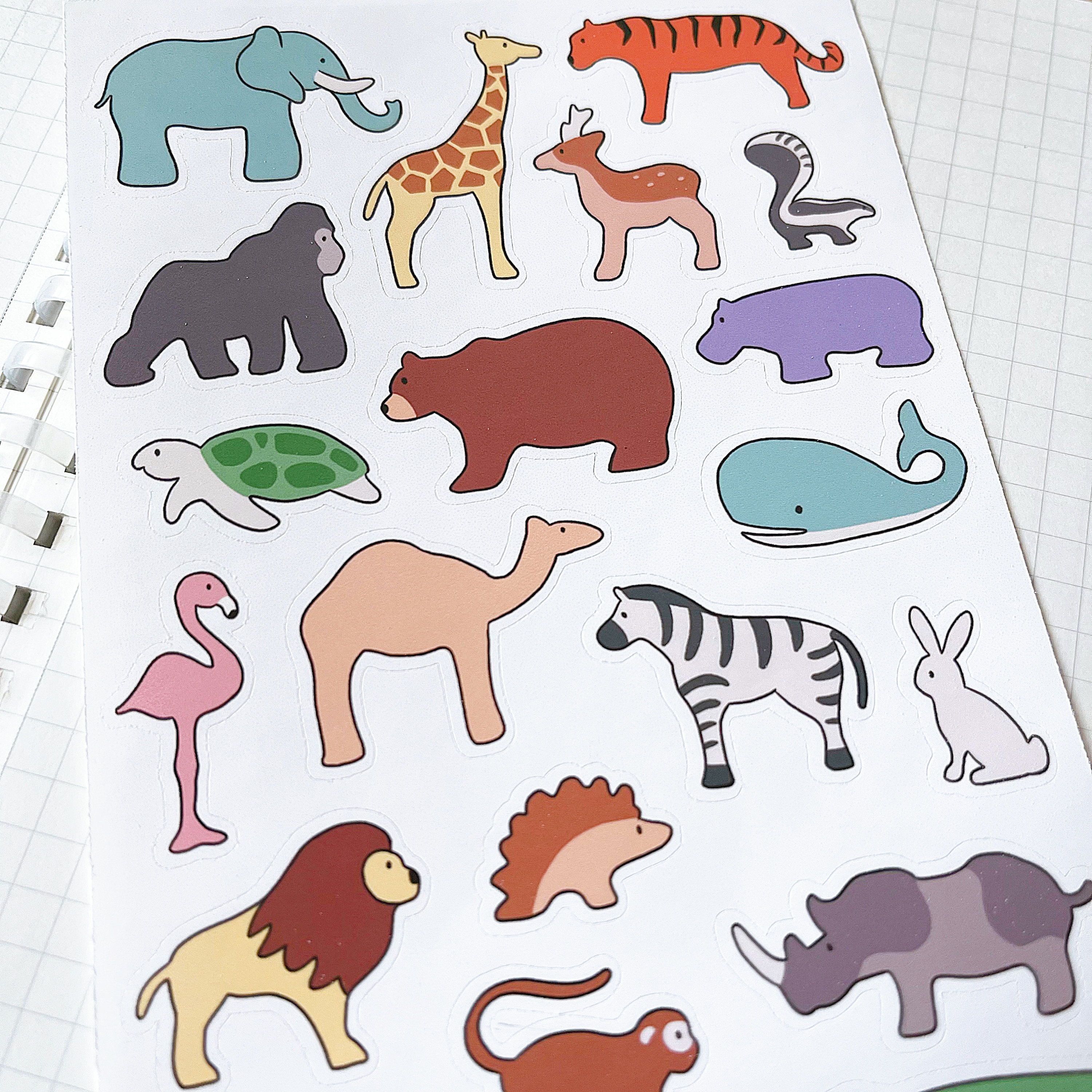 WHIMSICAL ZOO Sticker Sheet // Aesthetic Cute Nursery Nordic - Etsy