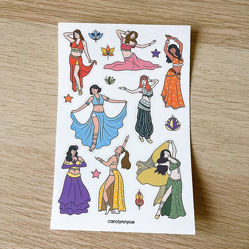 BELLY DANCER Sticker Sheet // Aesthetic Cute Fashionable Egypt - Etsy