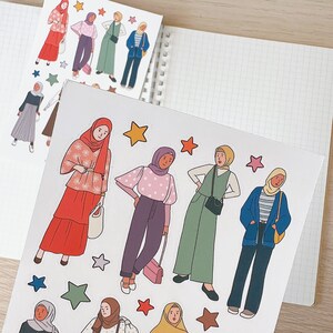 HIJABI OUTFIT Sticker Sheet // Aesthetic Cute Fashionable Hijab ...