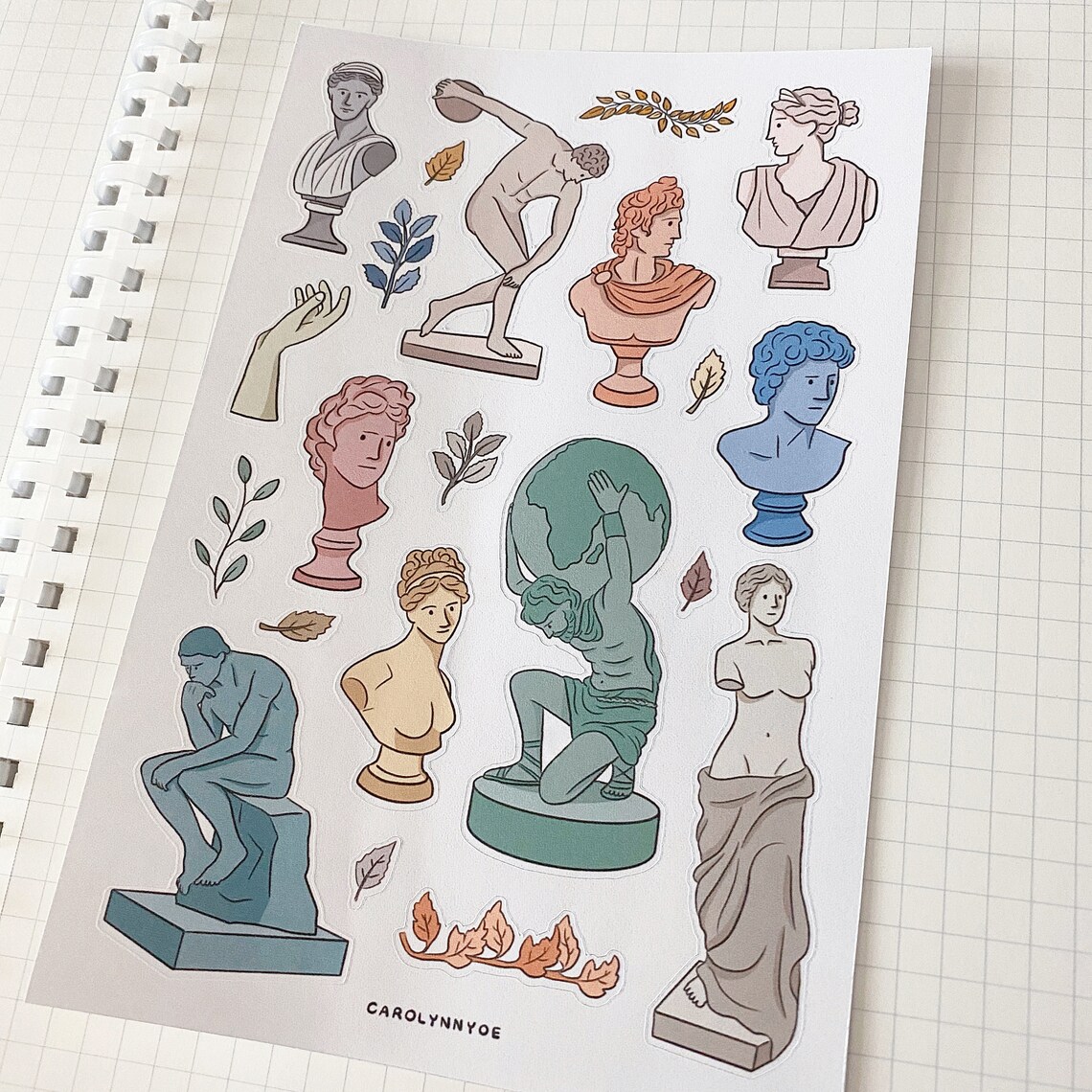 GREEK SCULPTURE Sticker Sheet // Aesthetic Ancient Museum Art - Etsy ...