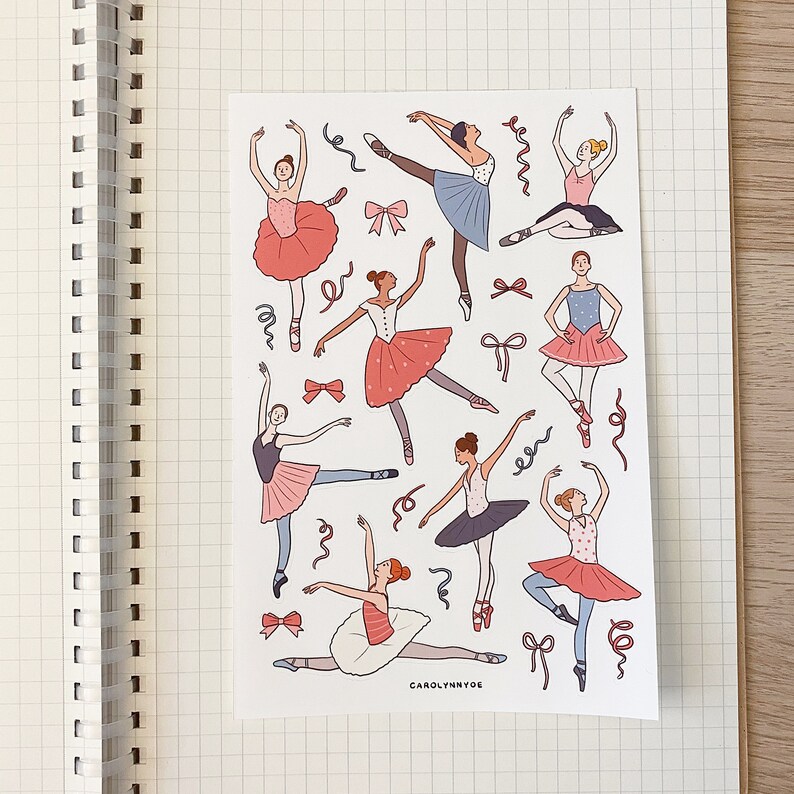 BALLERINA Sticker Sheet // Aesthetic Cute Fashionable Ballet Dancer ...