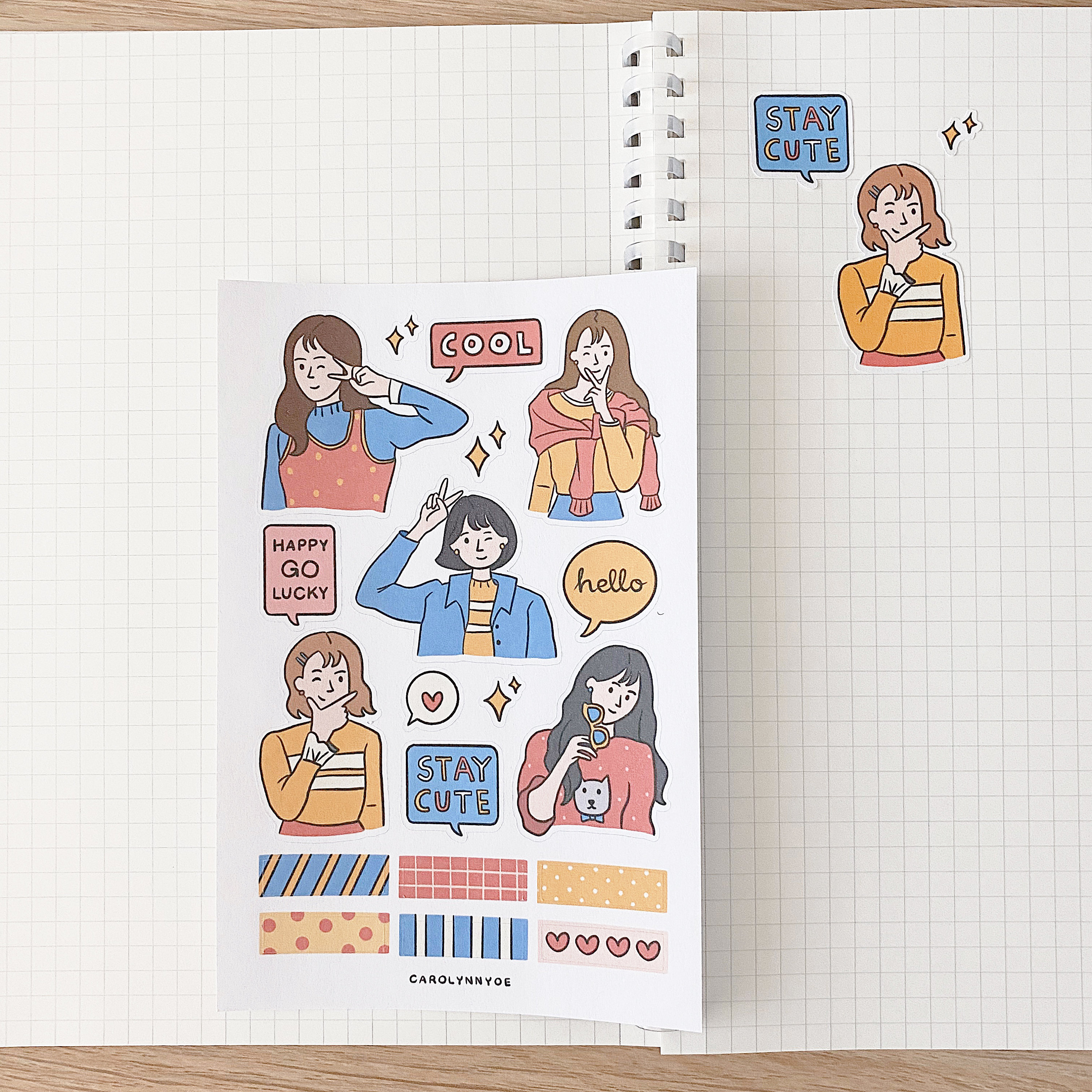 CUTE GIRL Sticker Sheet // Aesthetic Cool and Fun Fashionable - Etsy
