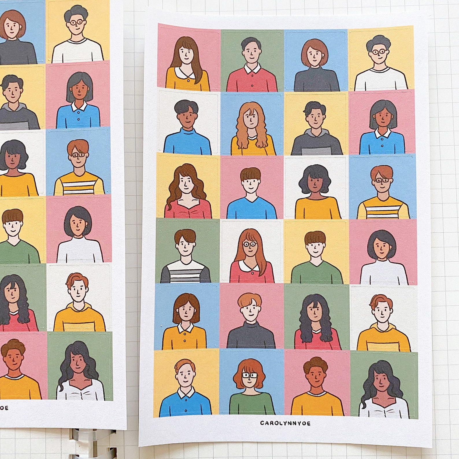 BOY & GIRL 24 Mini Square Sticker Sheet // Aesthetic Cute - Etsy Singapore