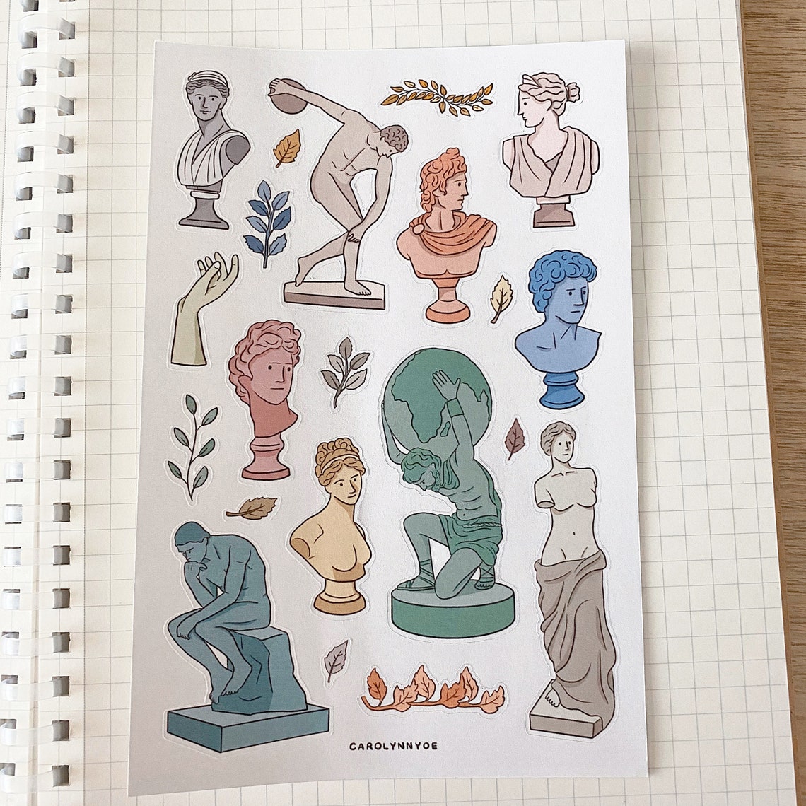 GREEK SCULPTURE Sticker Sheet // Aesthetic Ancient Museum Art - Etsy ...