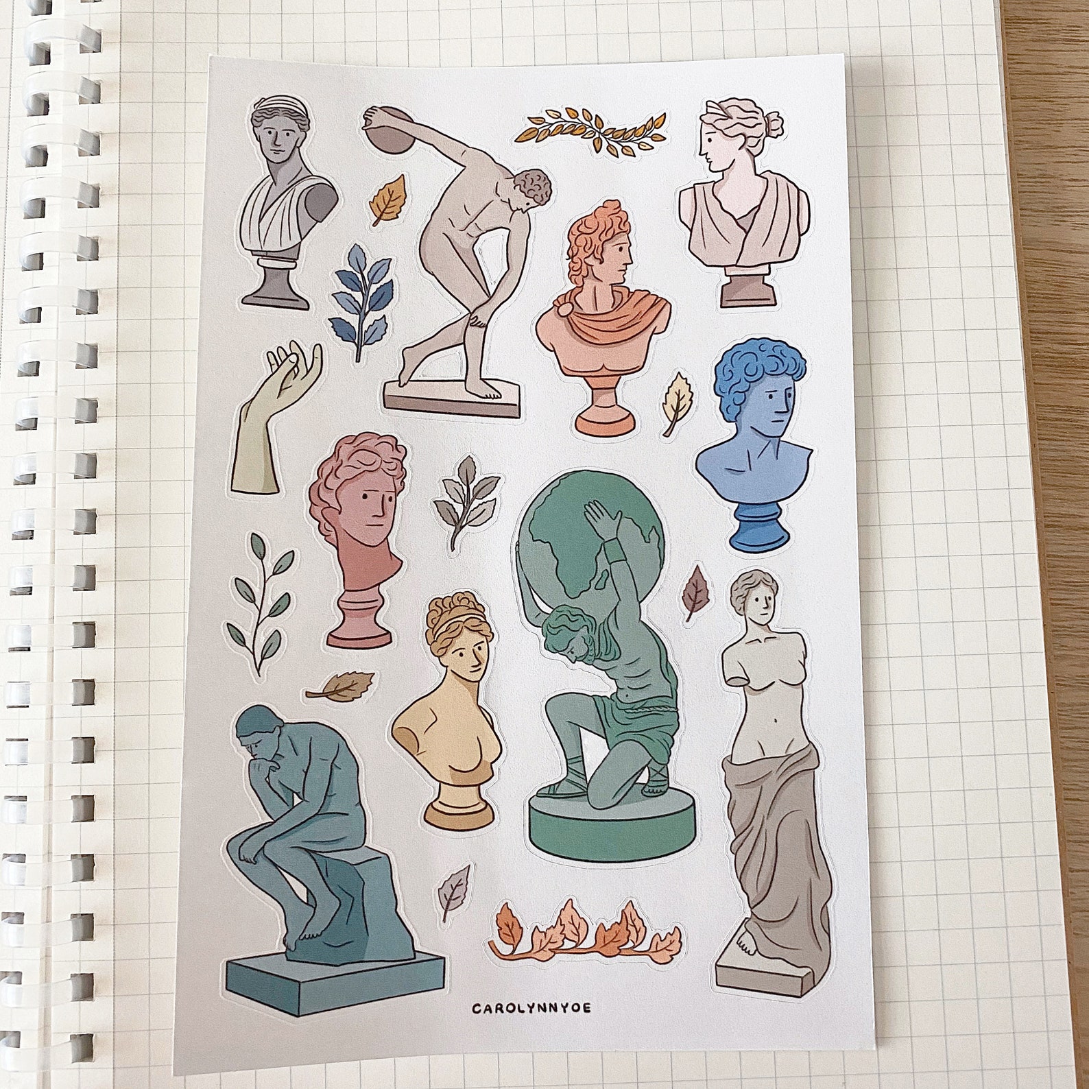 GREEK SCULPTURE sticker sheet // aesthetic ancient museum art | Etsy
