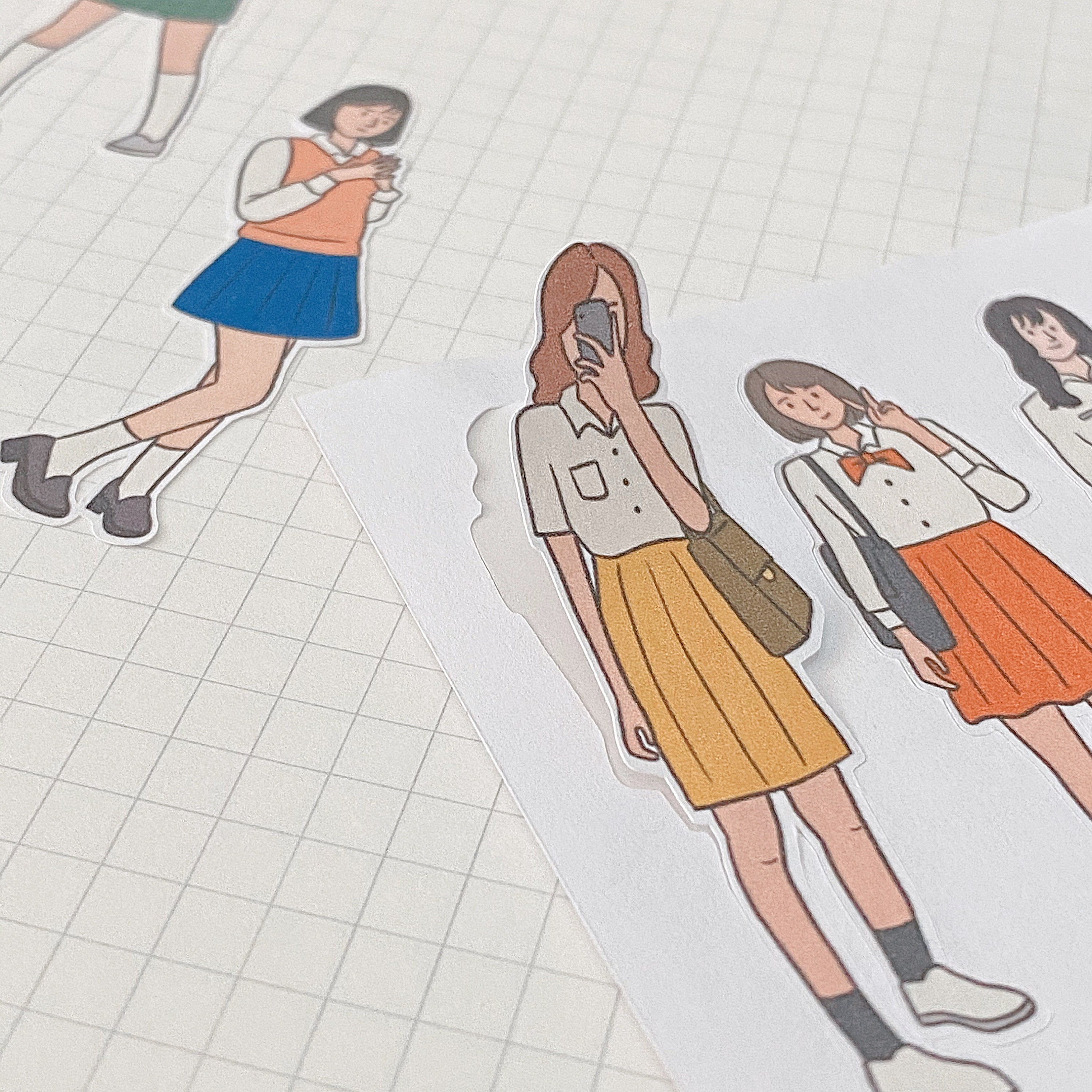 SCHOOLGIRL sticker sheet // aesthetic cute japanese | Etsy