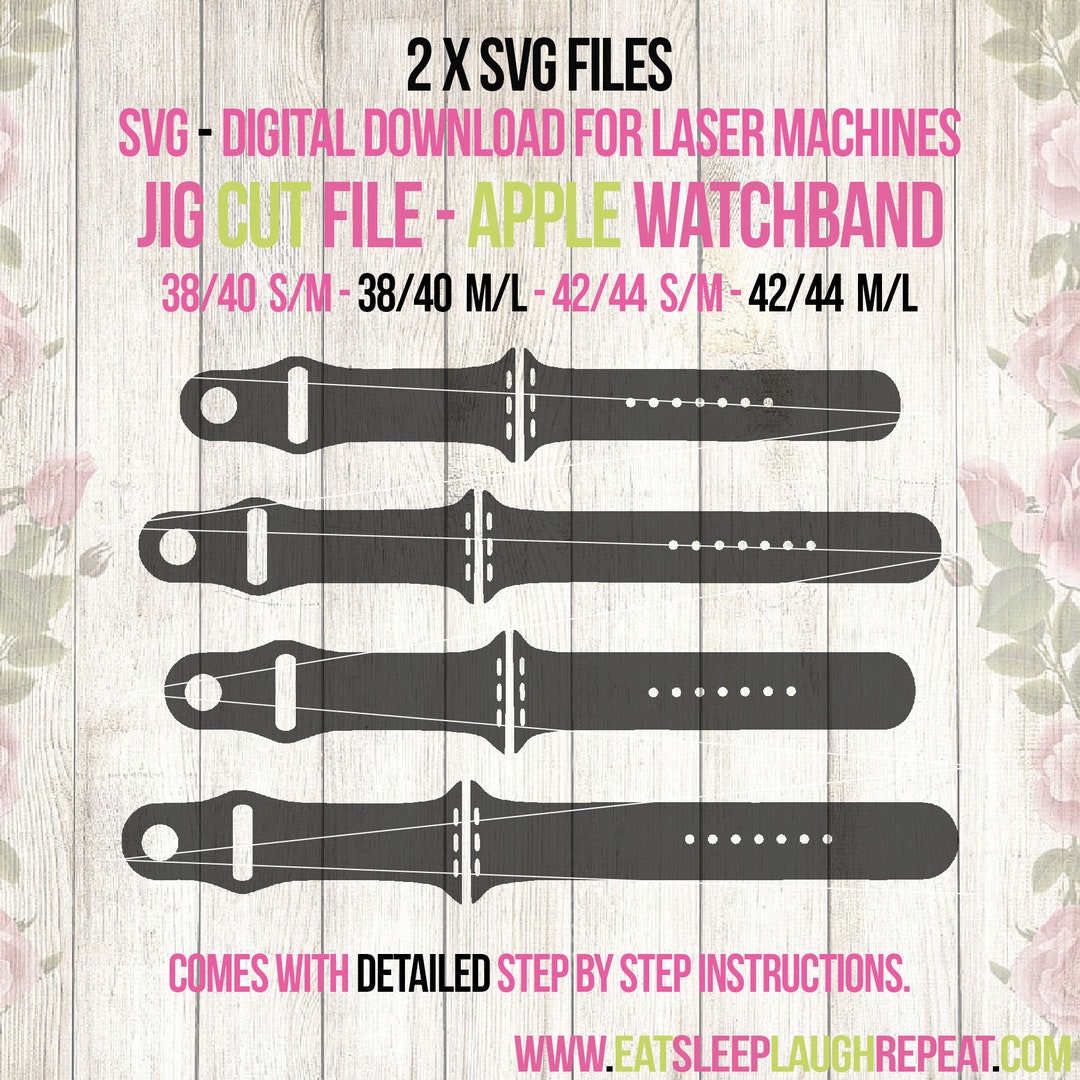 Small Apple Watch Band SVG Jig Cut File With and Without Holes, Laser ...