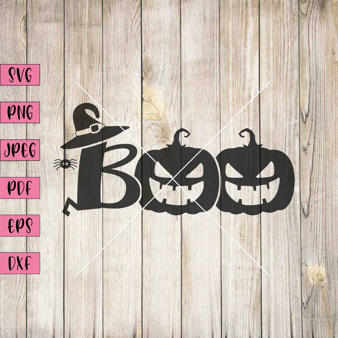 Boo Pumpkin Face SVG: Halloween Decor, Cricut Cut File (digital ...