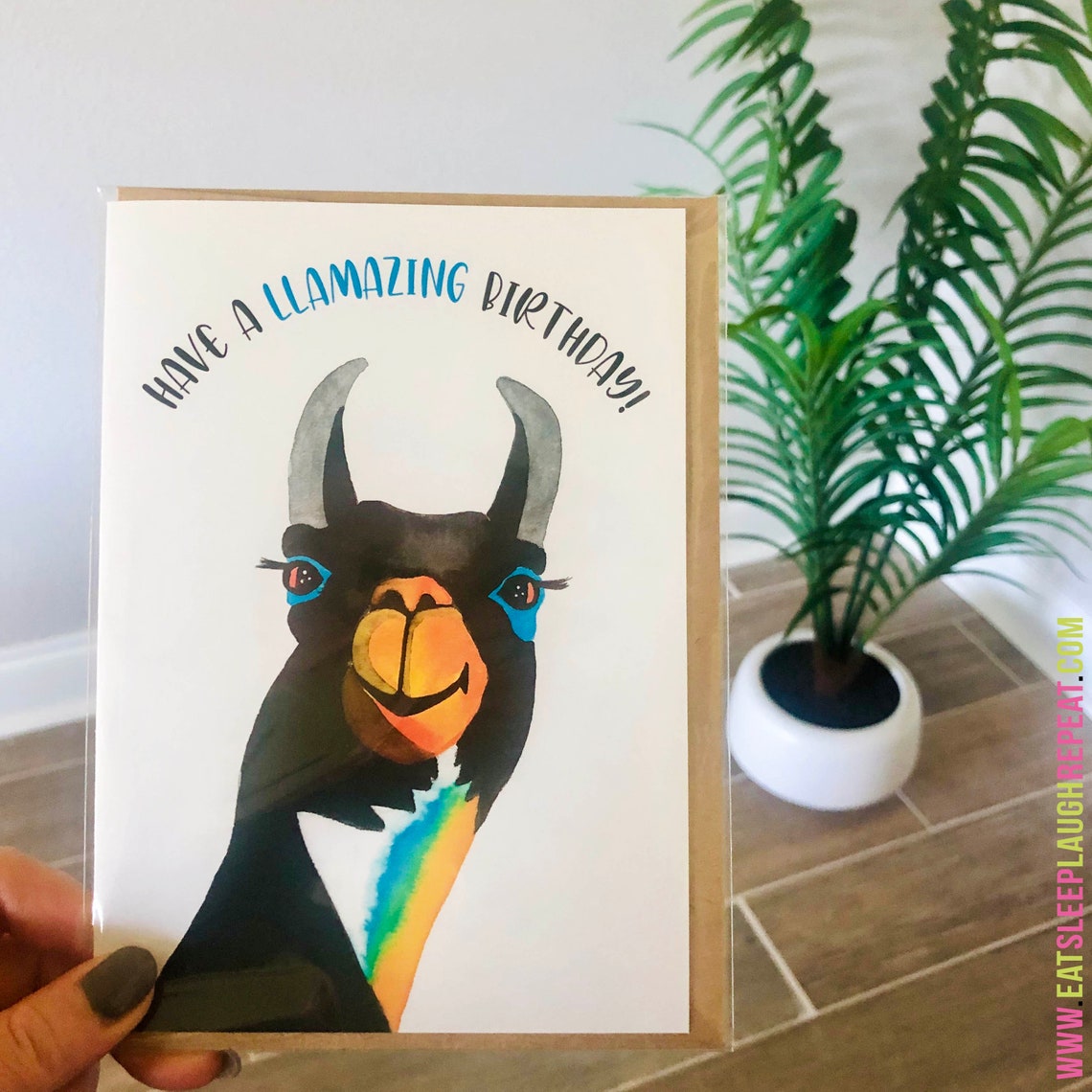 Printable Llama Art Print Birthday Card Have a Llamazing | Etsy