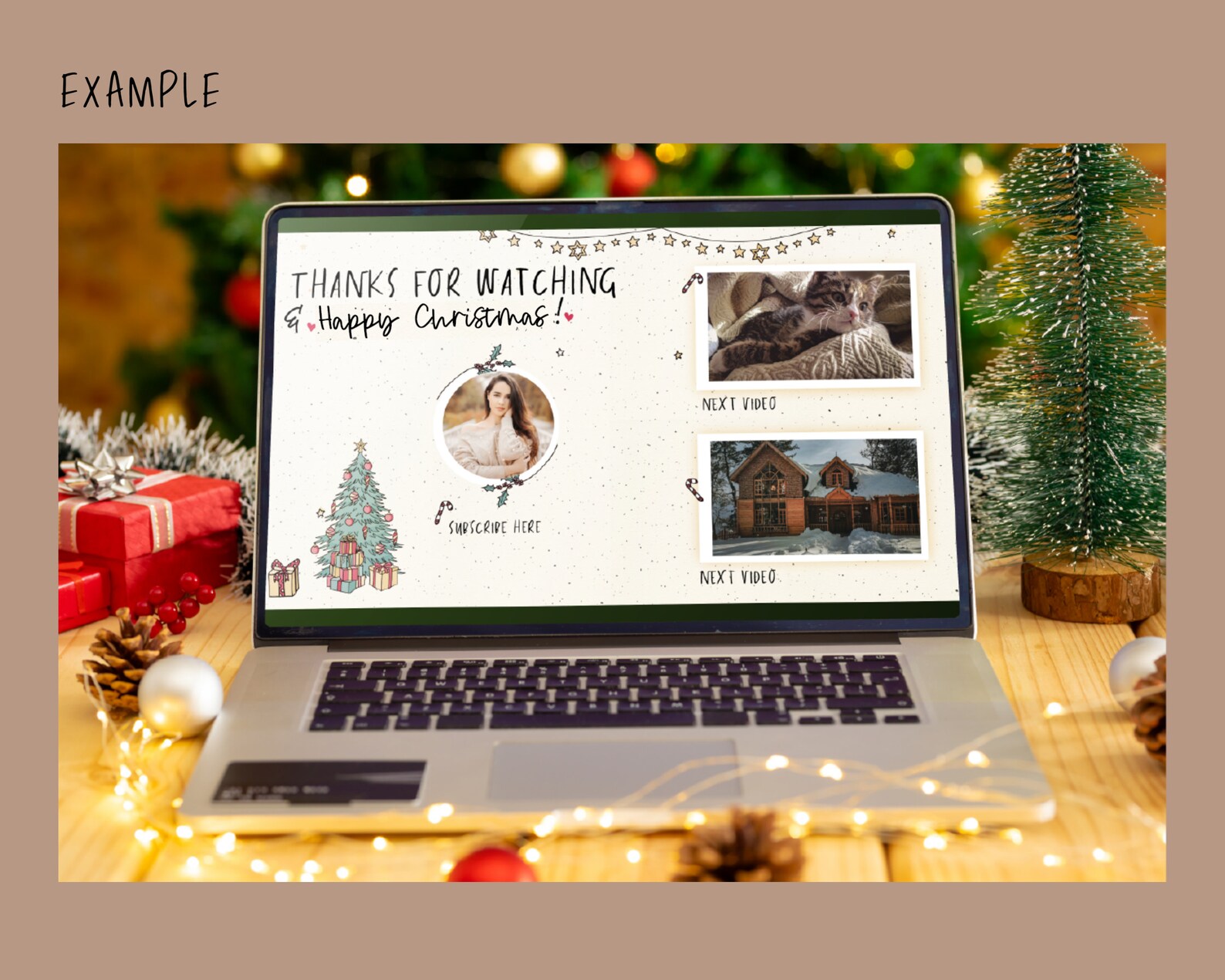 CHRISTMASVLOGMAS Youtube Endscreen Card Youtube Outro Png Cute Cozy ...