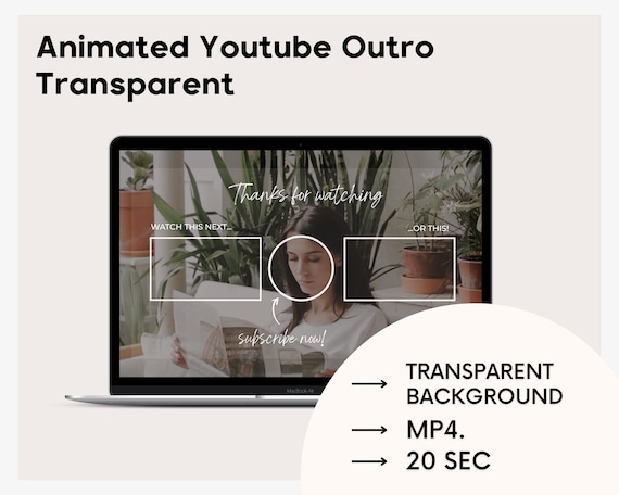 Animated Transparent Youtube Outro Youtube Branding and - Etsy