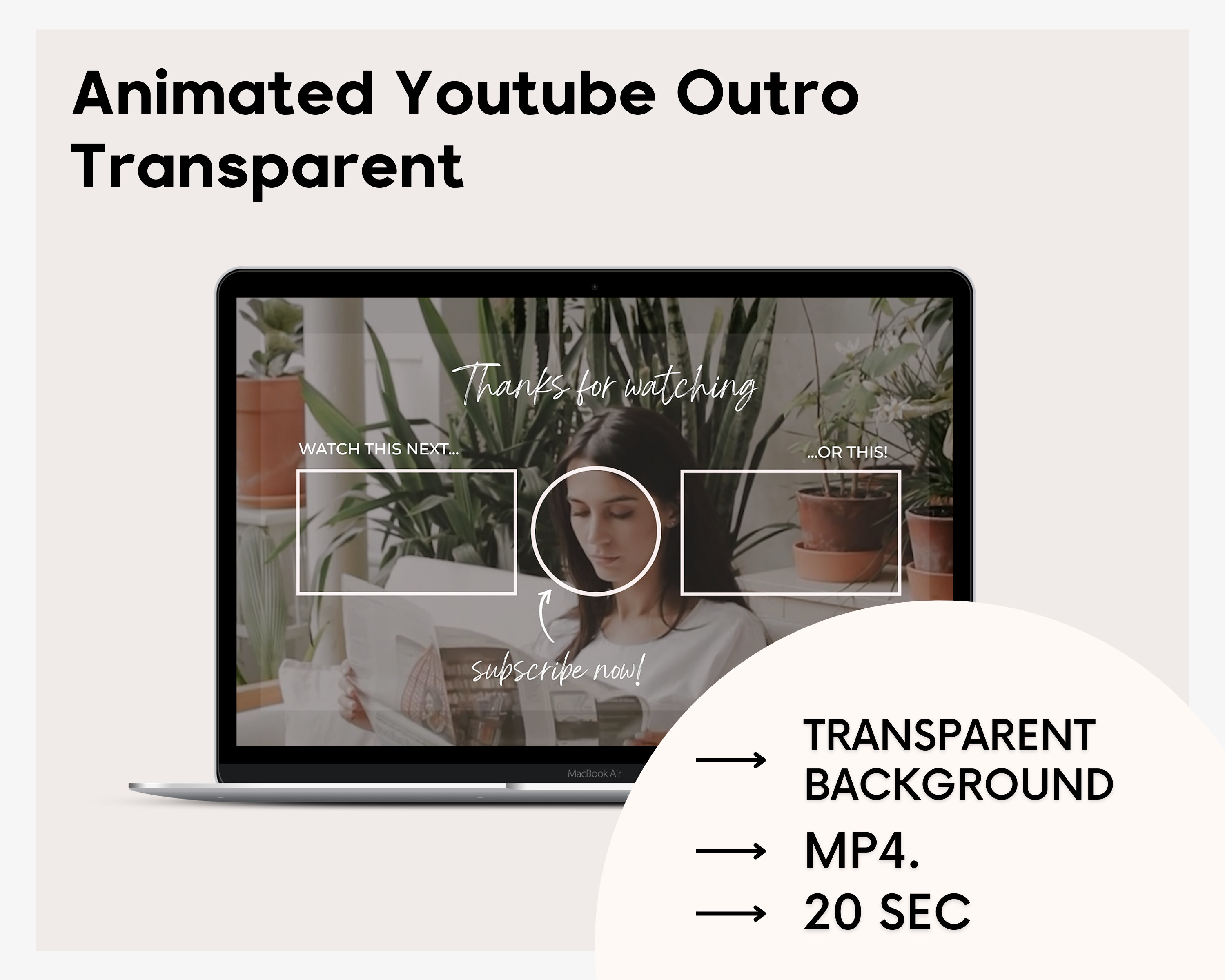 Animated Transparent Youtube Outro | Youtube Branding and Video-editing ...