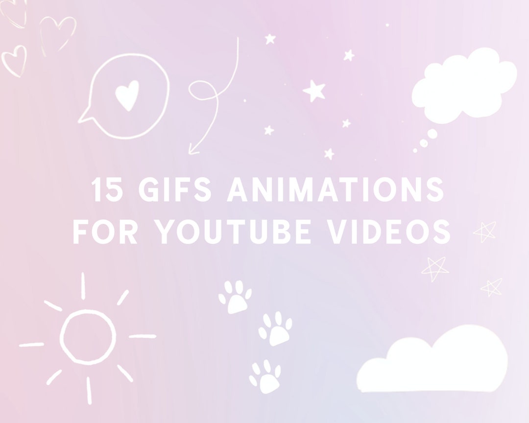 15 Hand-drawn Youtube Video Animations: Looping Gifs (digital Download ...