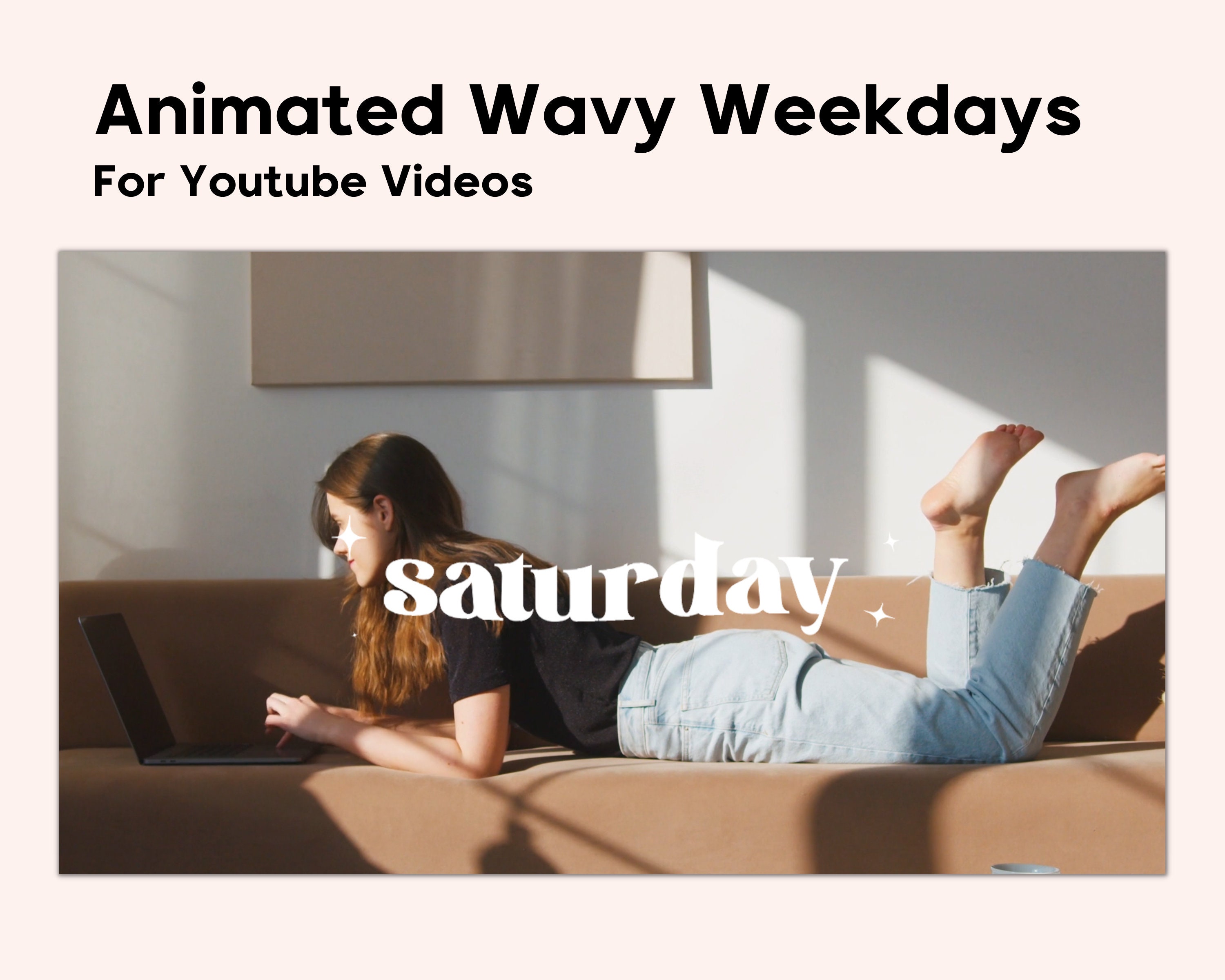 Animated Wavy WEEKDAYS FOR VIDEOS Youtube Videos Overlay - Etsy