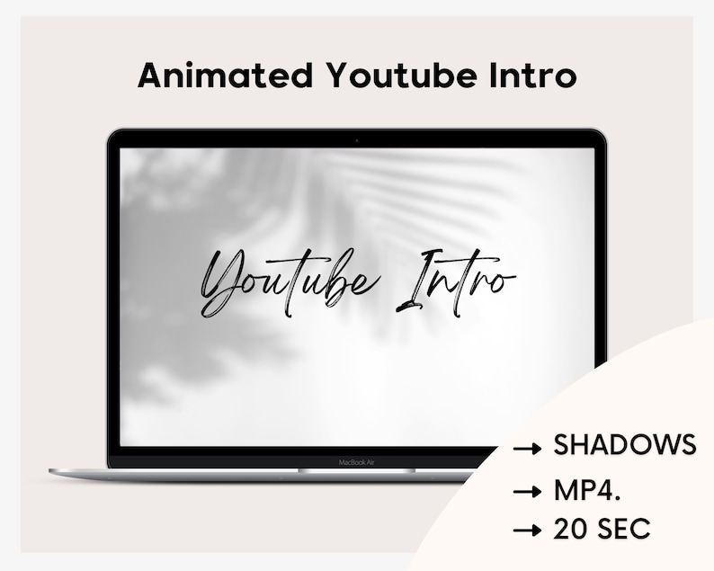 Animated Shadow Youtube Intro: Modern Minimalist Design (MP4) - Etsy