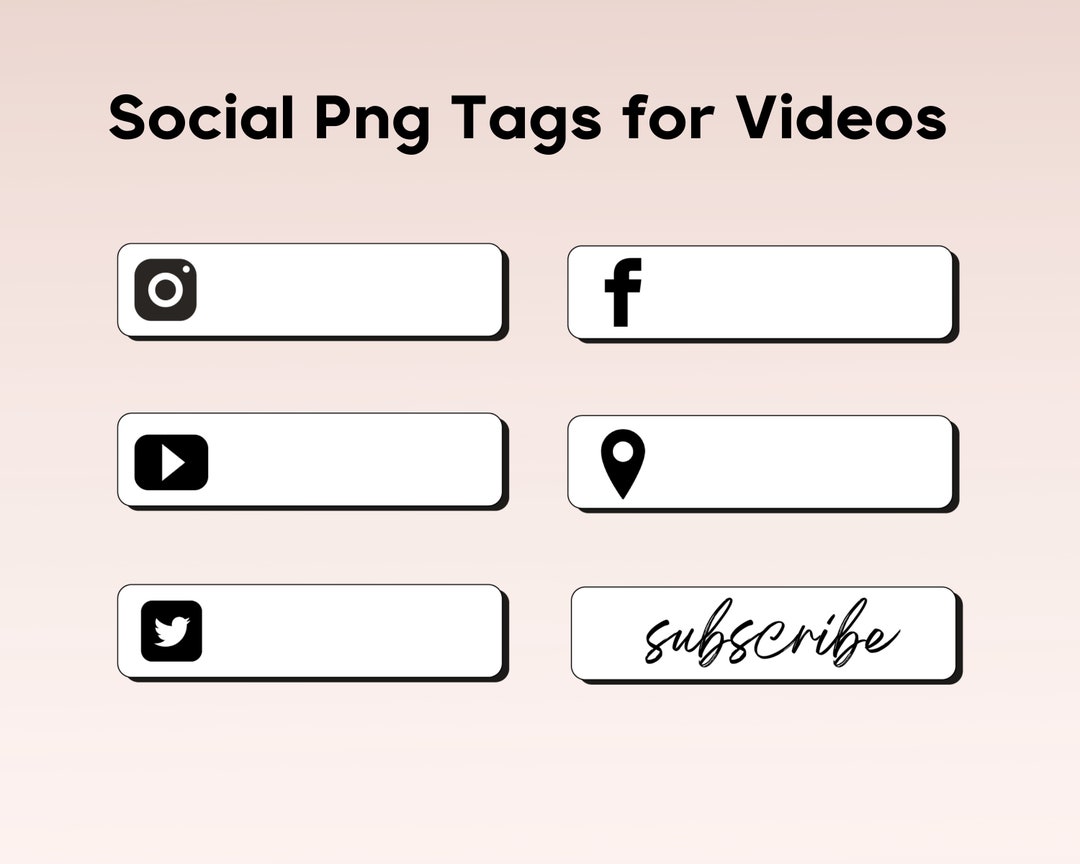 Social Media Tags for Youtube Videos | WHITE PNG OVERLAYS | Youtube ...