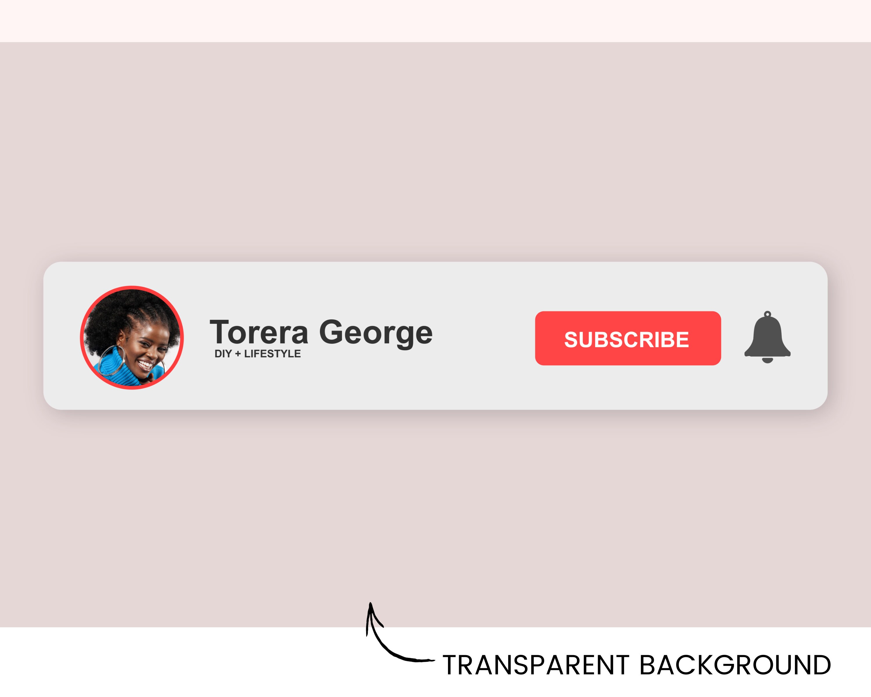 Custom Animated Youtube Subscribe Button: Channel Name & Photo (digital ...