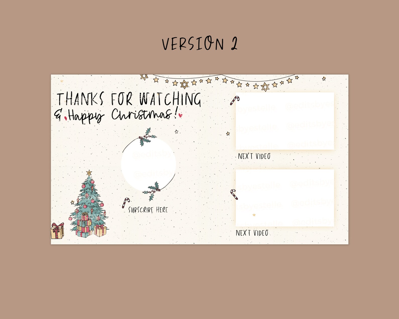 CHRISTMAS|VLOGMAS Youtube Endscreen Card | Youtube Outro Png | Cute ...