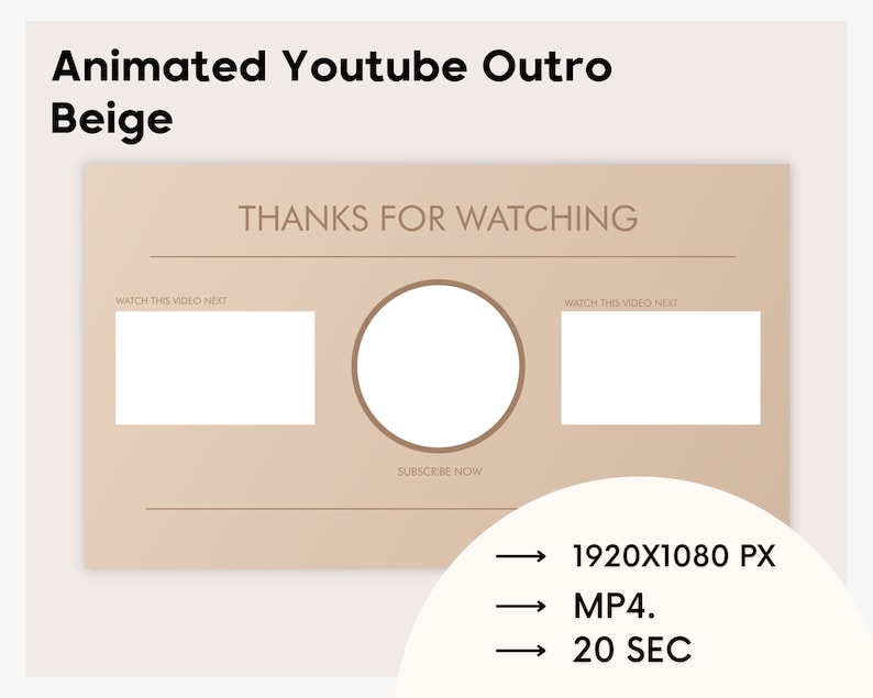Beige Animated Youtube Outro | Youtube Branding Video-editing ...