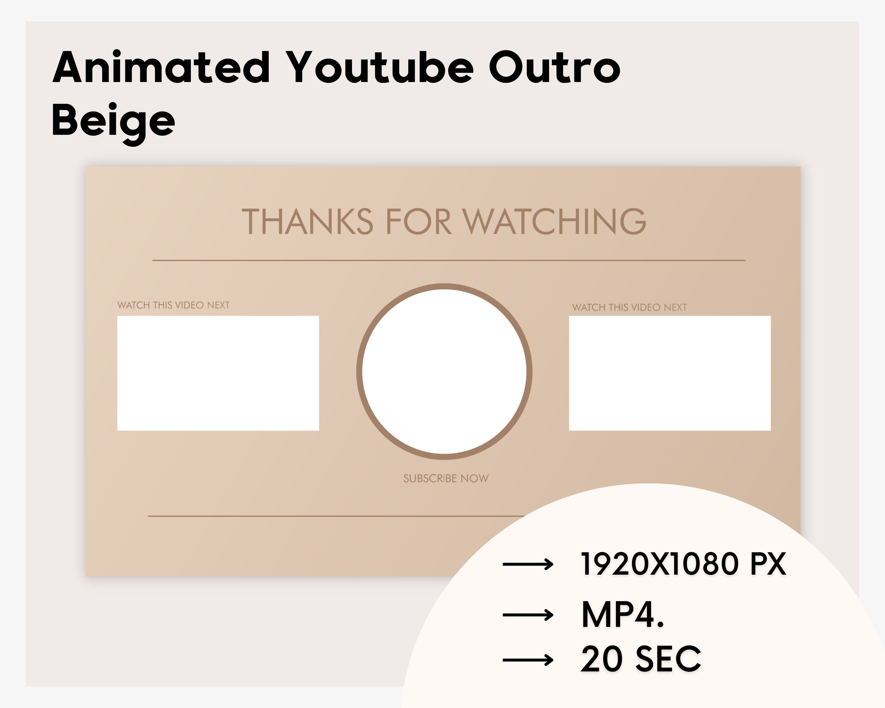 Beige Animated Youtube Outro | Youtube Branding Video-editing ...