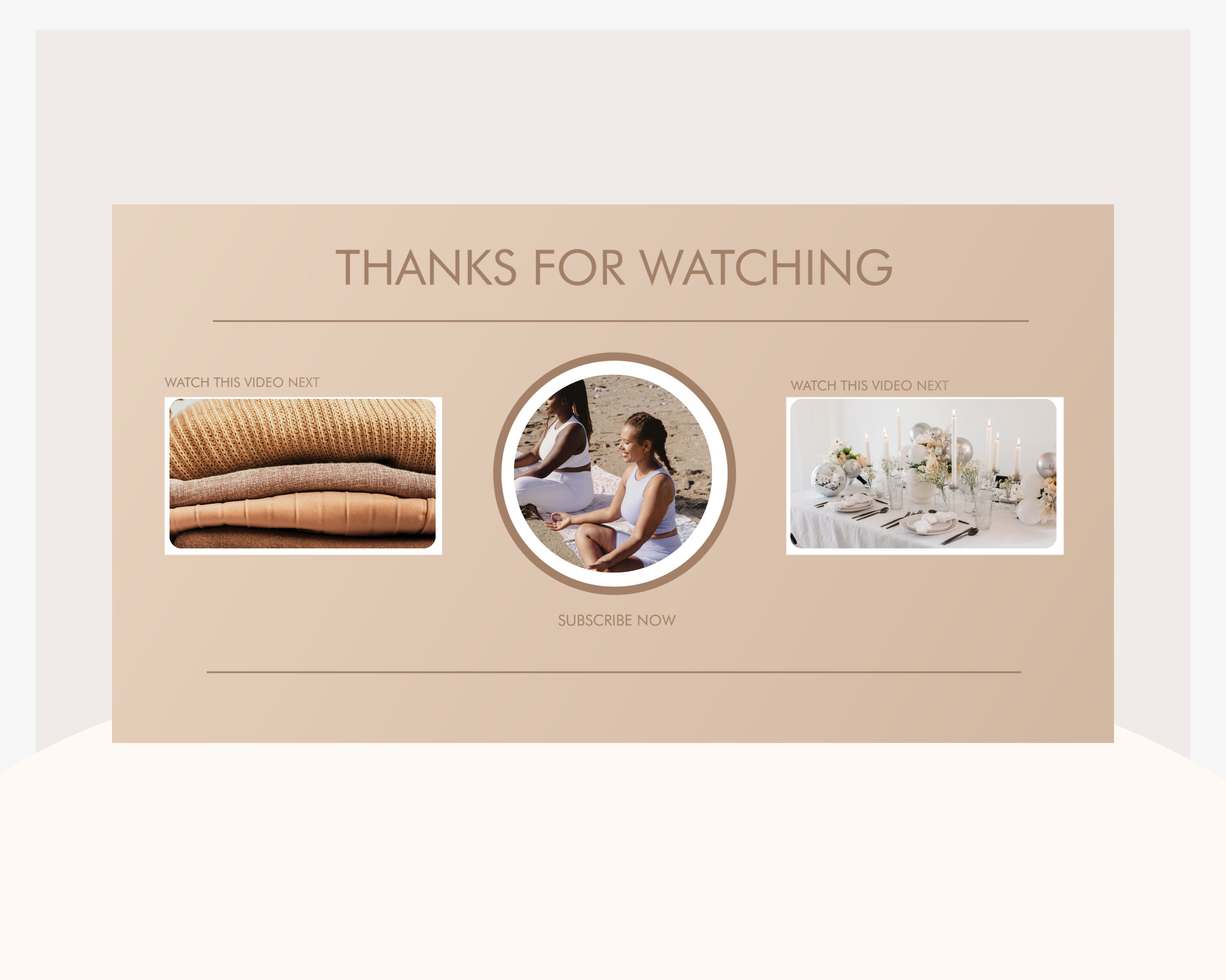 Beige Animated Youtube Outro | Youtube Branding Video-editing ...