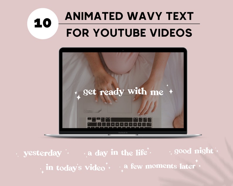 Animated Wavy Text for Youtube Vlogs Youtube Videos Overlay - Etsy