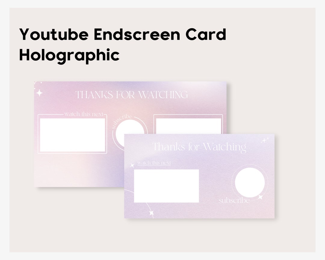Holographic Youtube Endscreen Card: Iridescent Outro (PNG Digital ...