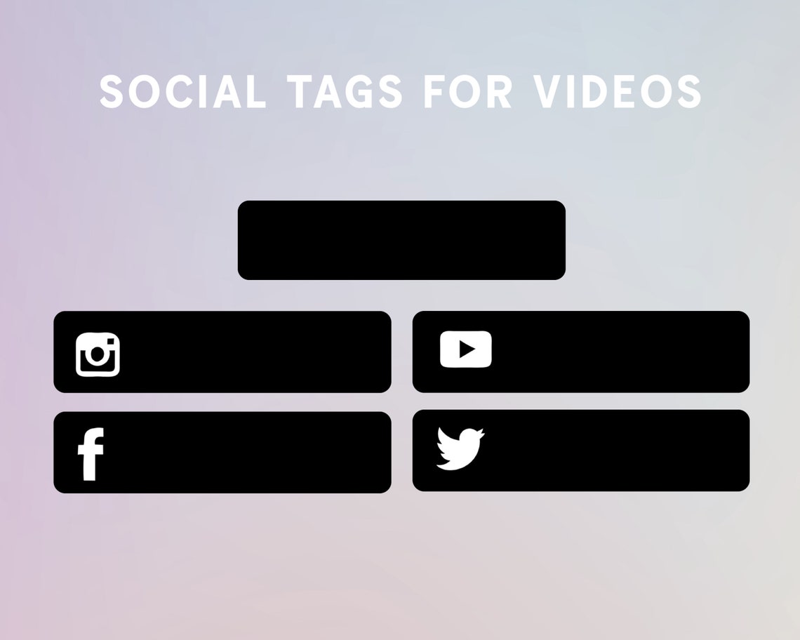 Social Media Tags for Youtube Videos | BLACK PNG OVERLAYS - Social ...