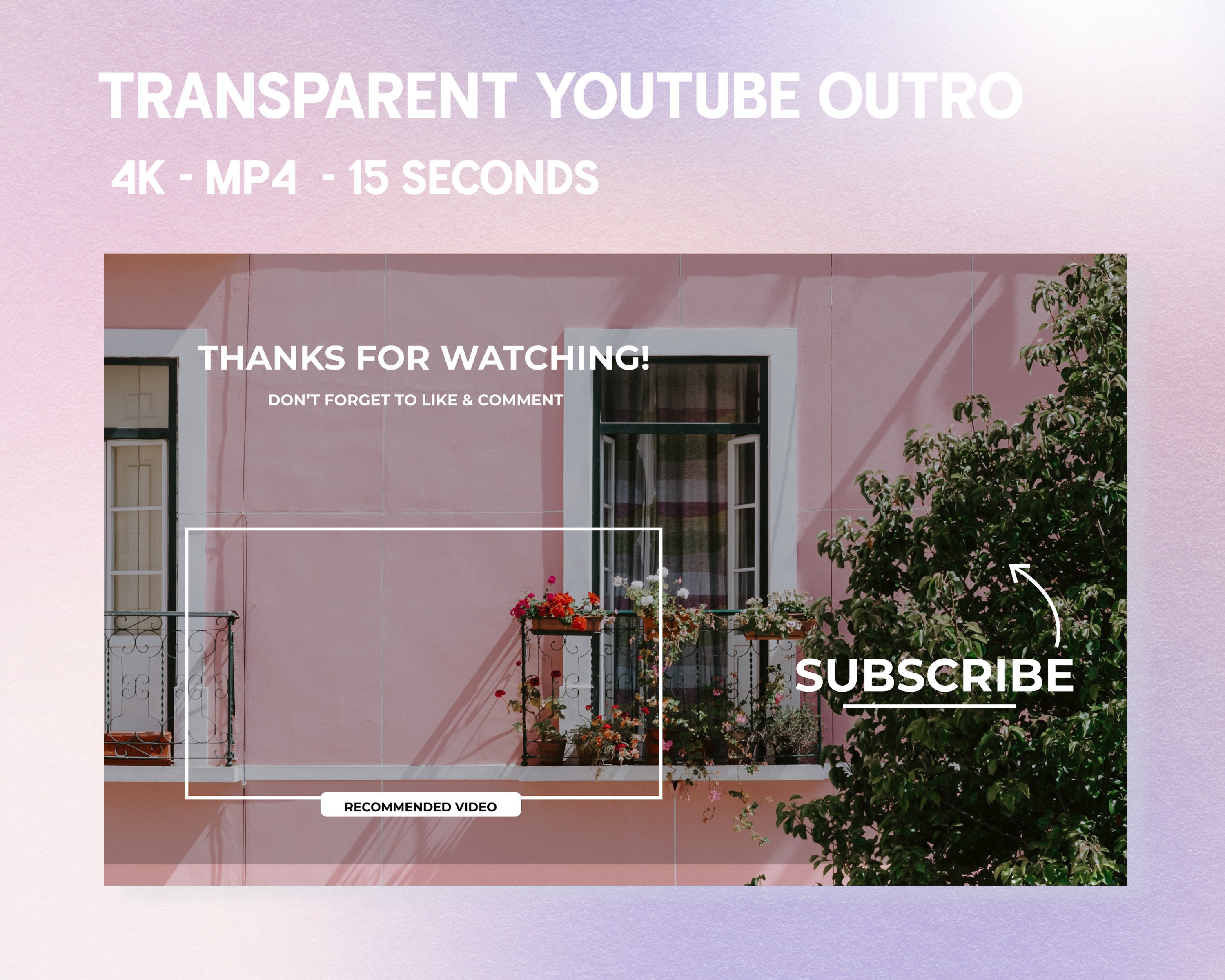 Animated Transparent Youtube Outro | Youtube Branding and Video-editing ...